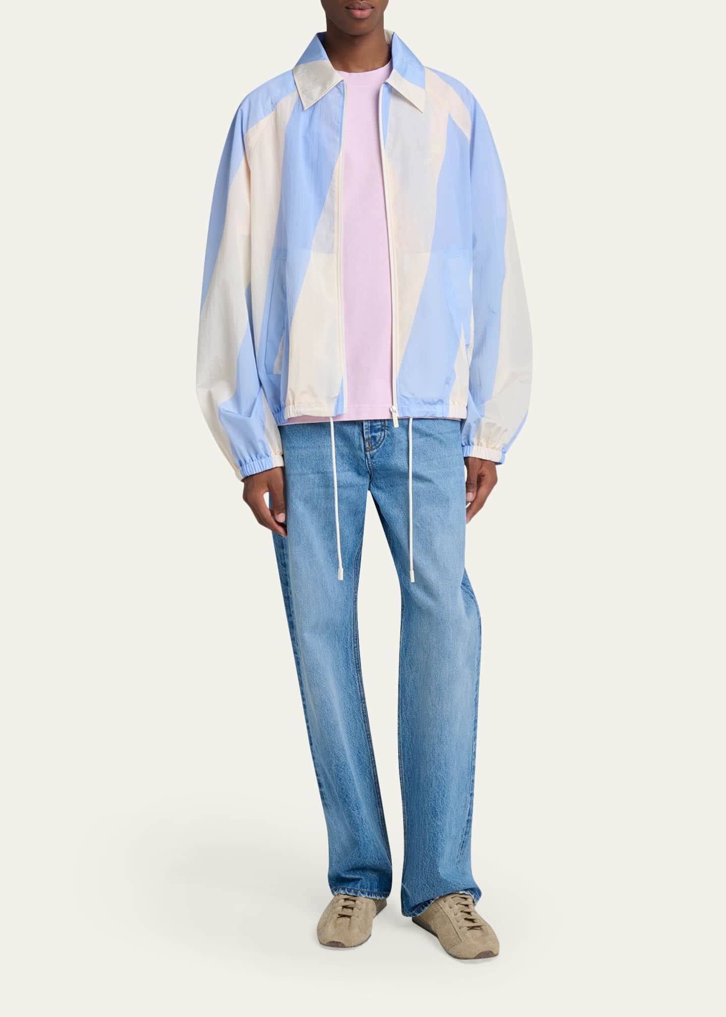 Jacquemus Men's Wide-Stripe Nylon Shirt Jacket - Bergdorf Goodman