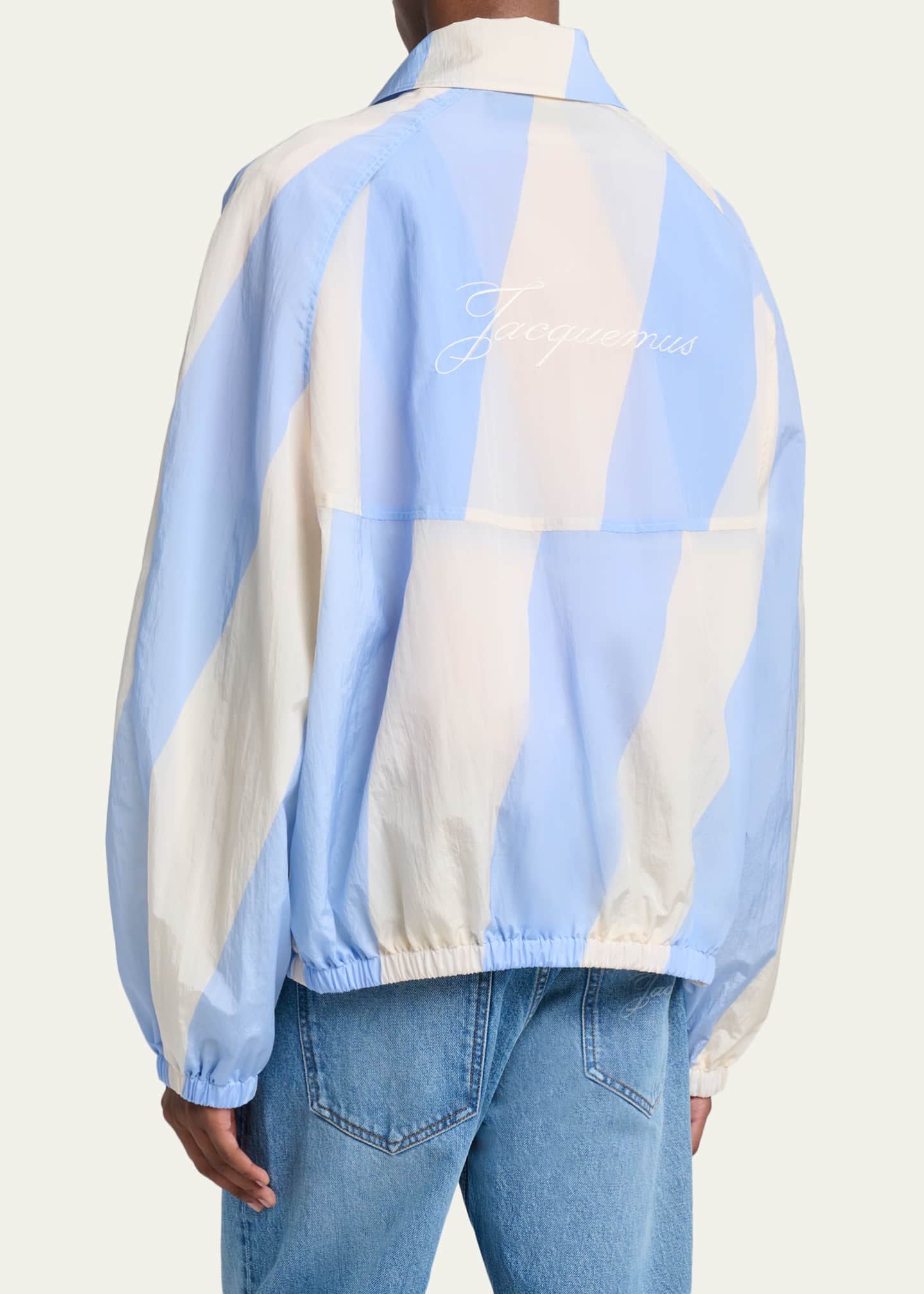 Jacquemus Men's Wide-Stripe Nylon Shirt Jacket - Bergdorf Goodman