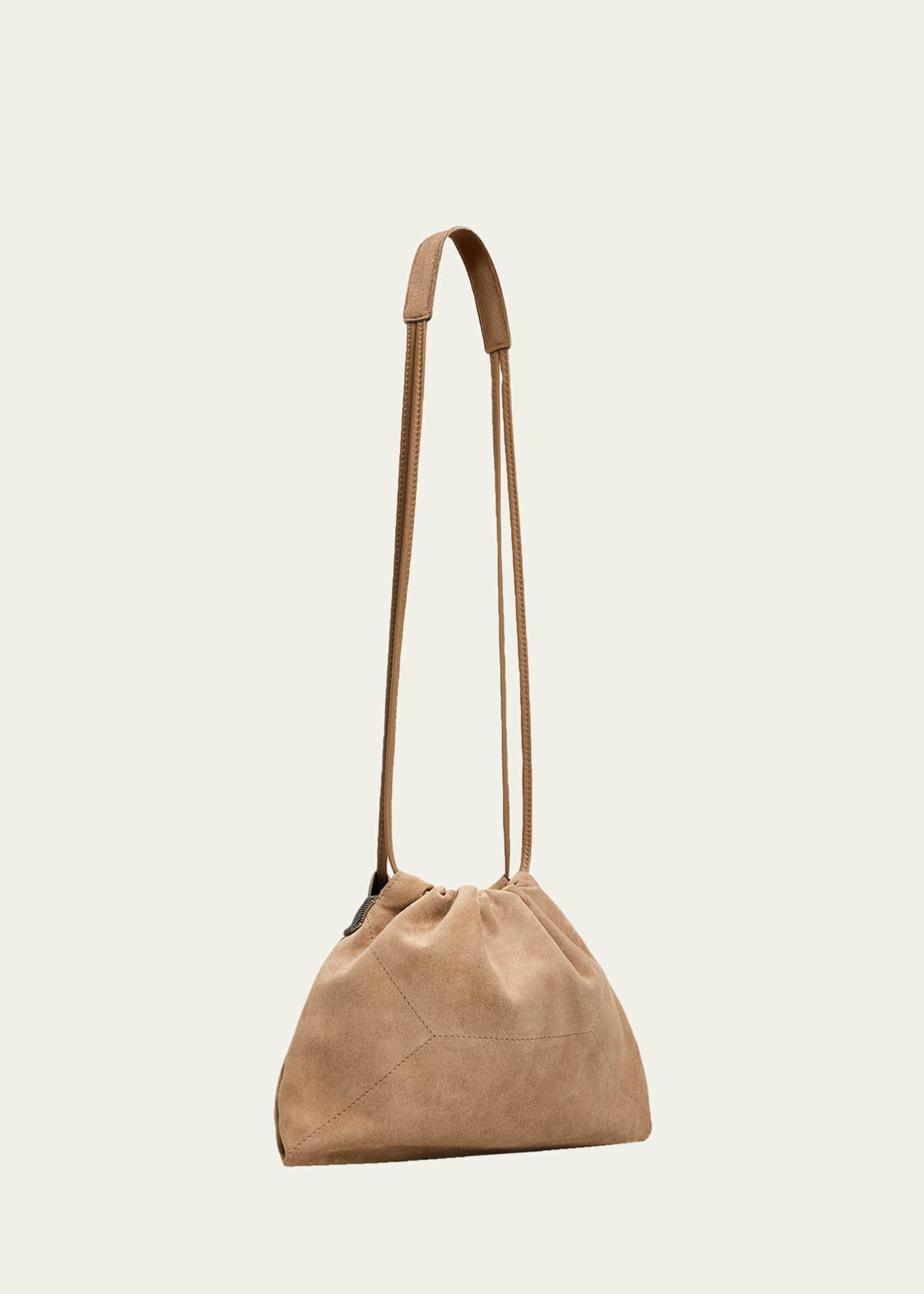 Brunello Cucinelli Suede Drawstring Pouch Bag - Bergdorf Goodman