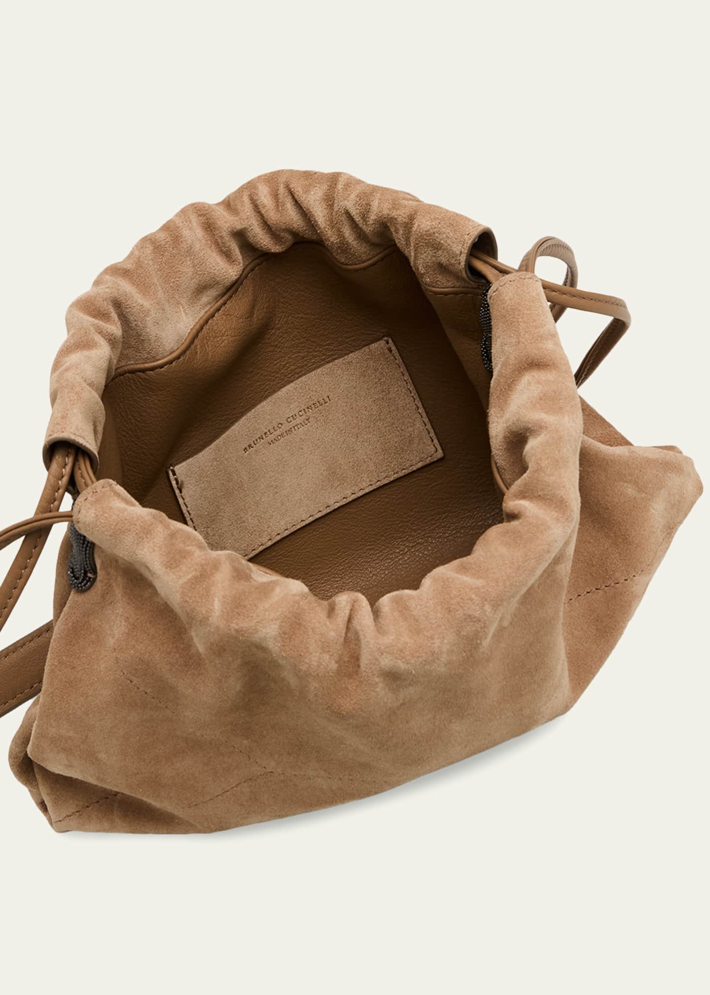 Brunello Cucinelli Suede Drawstring Pouch Bag - Bergdorf Goodman