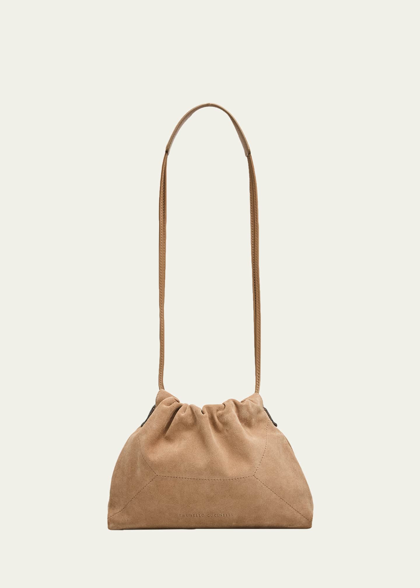 Brunello Cucinelli Suede Drawstring Pouch Bag - Bergdorf Goodman