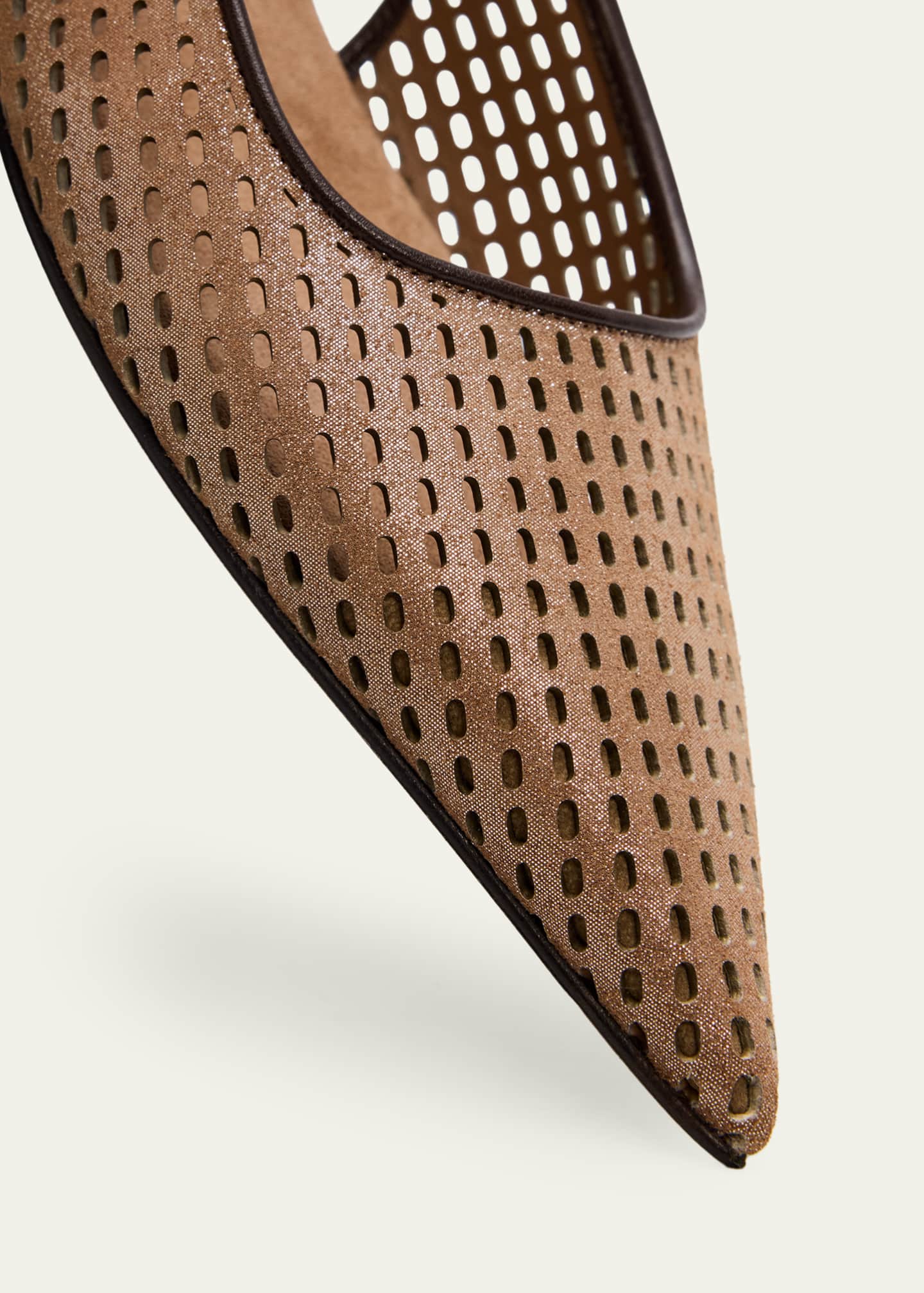 Brunello Cucinelli Perforated Leather Slingback Flats - Bergdorf Goodman