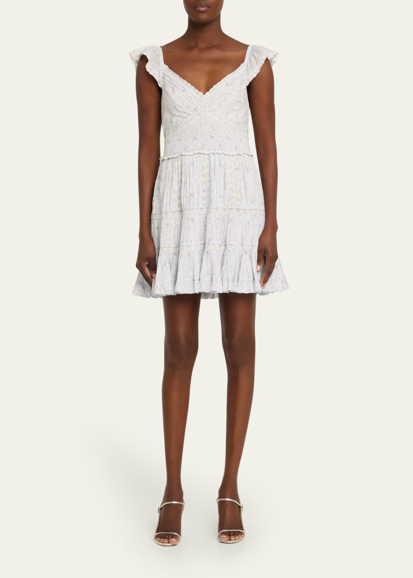 LoveShackFancy Presline Floral Mini Dress - Bergdorf Goodman