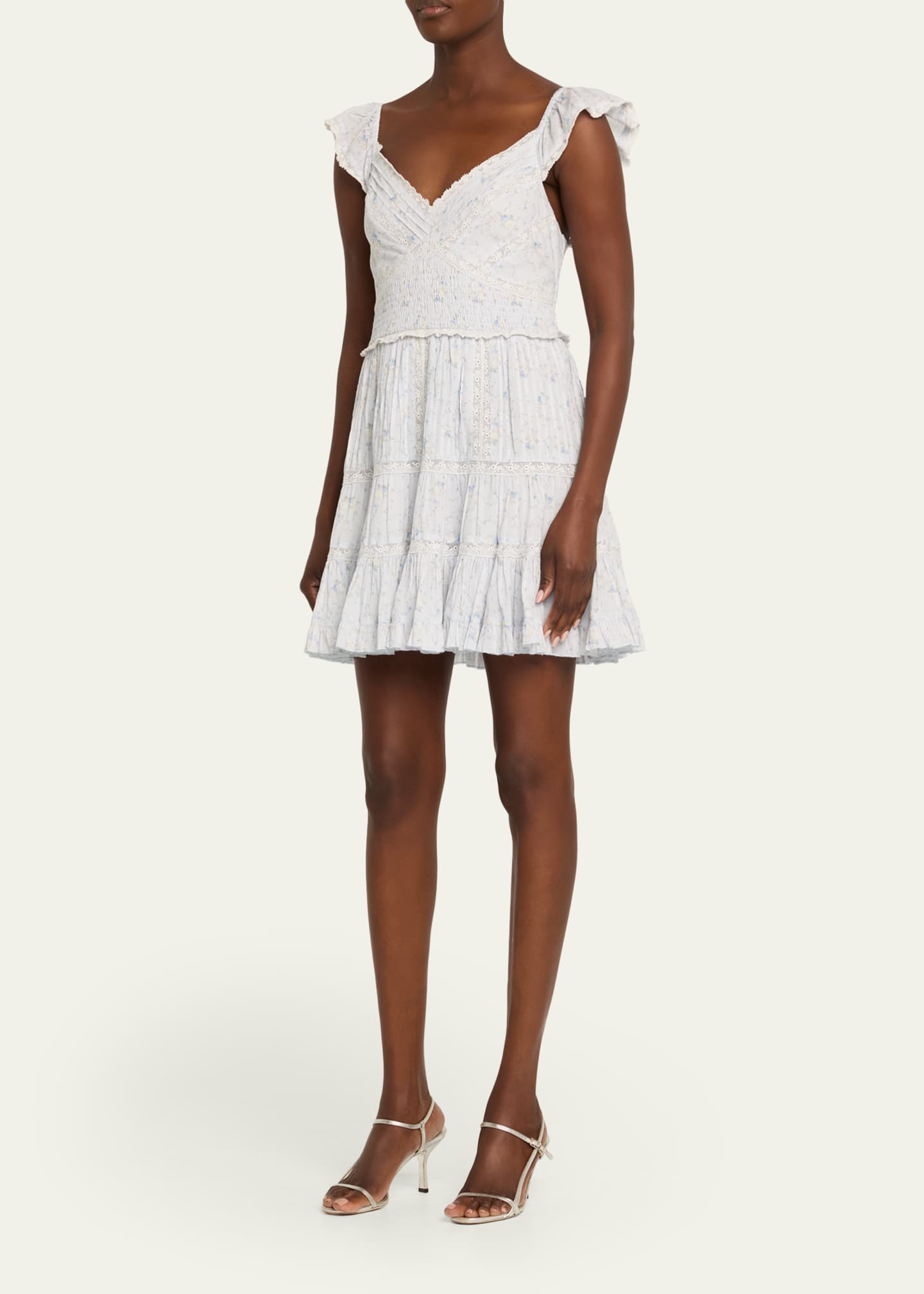 LoveShackFancy Presline Floral Mini Dress - Bergdorf Goodman