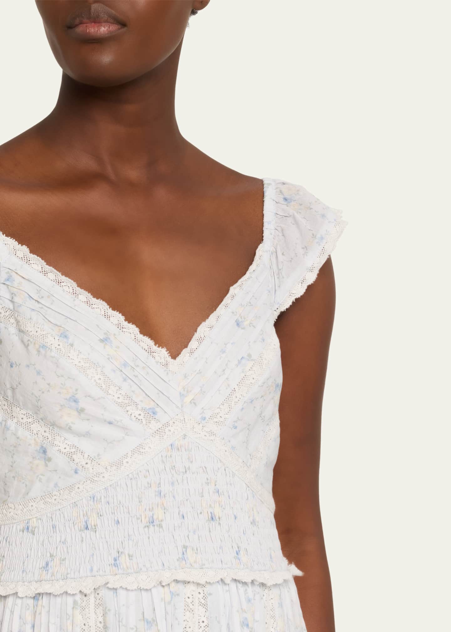 LoveShackFancy Presline Floral Mini Dress - Bergdorf Goodman