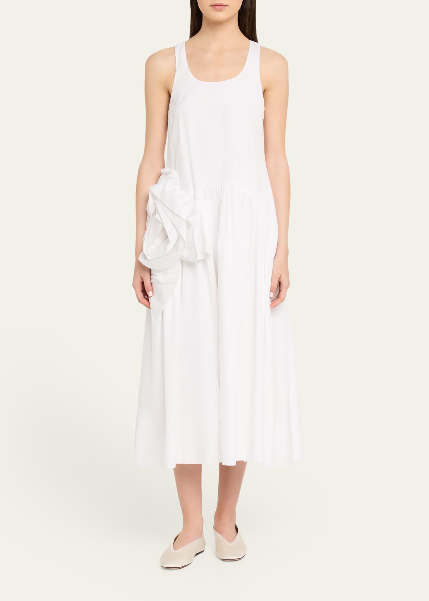 Simone Rocha Pressed Rosette Cotton Sleeveless Midi Dress - Bergdorf ...