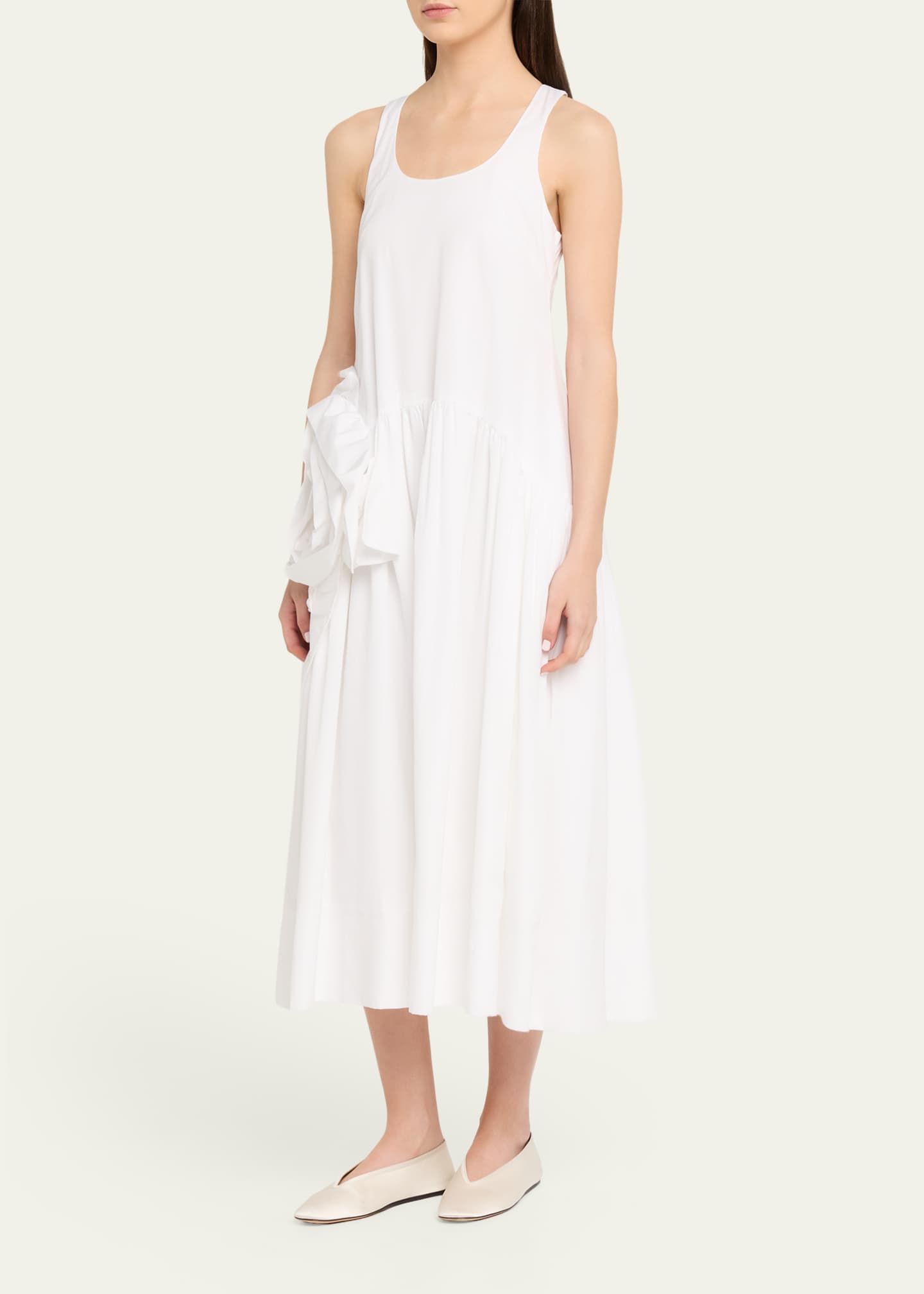 Simone Rocha Pressed Rosette Cotton Sleeveless Midi Dress - Bergdorf ...