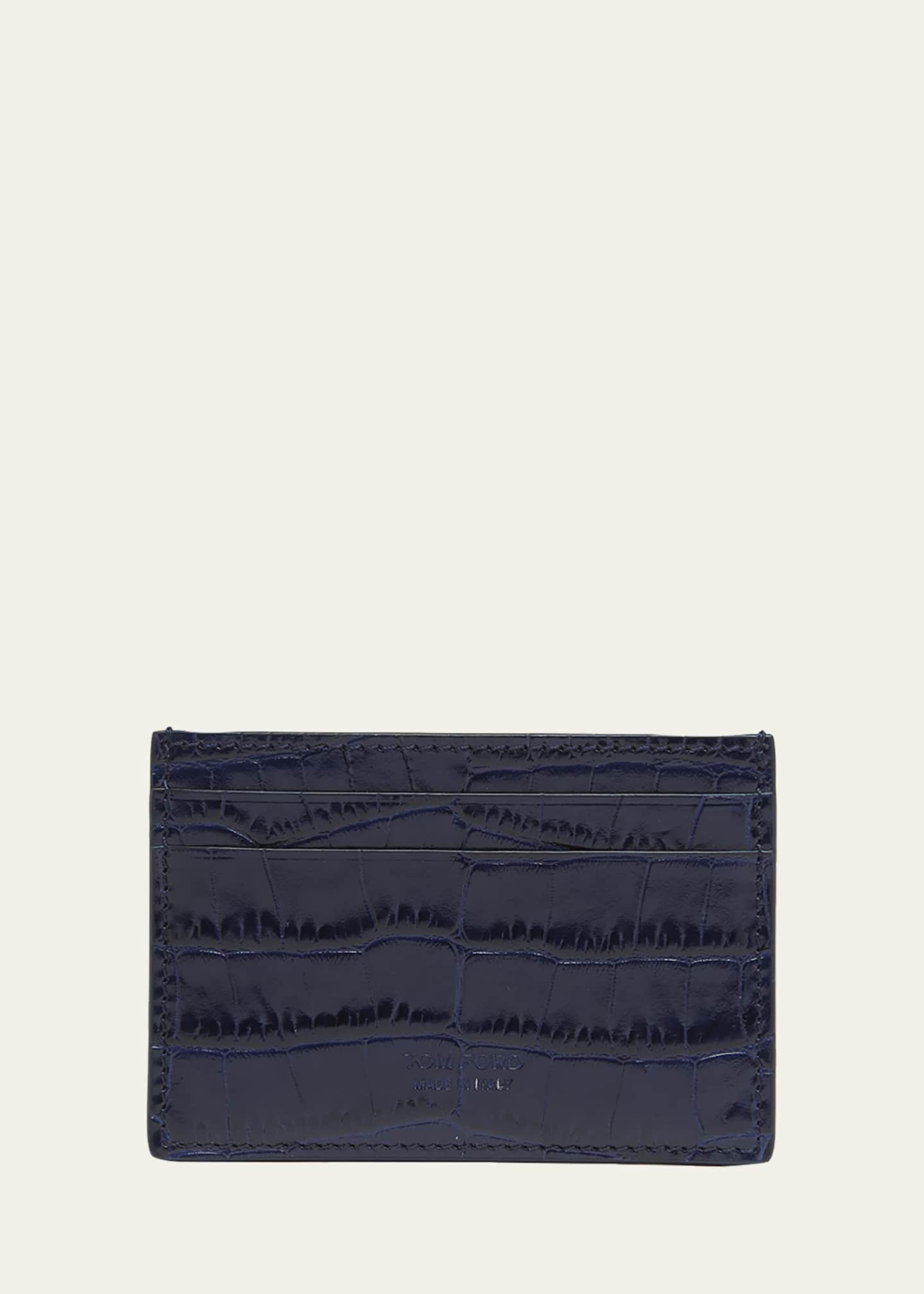 TOM FORD Men's Exotic Line Croc-Effect Card Holder - Bergdorf Goodman
