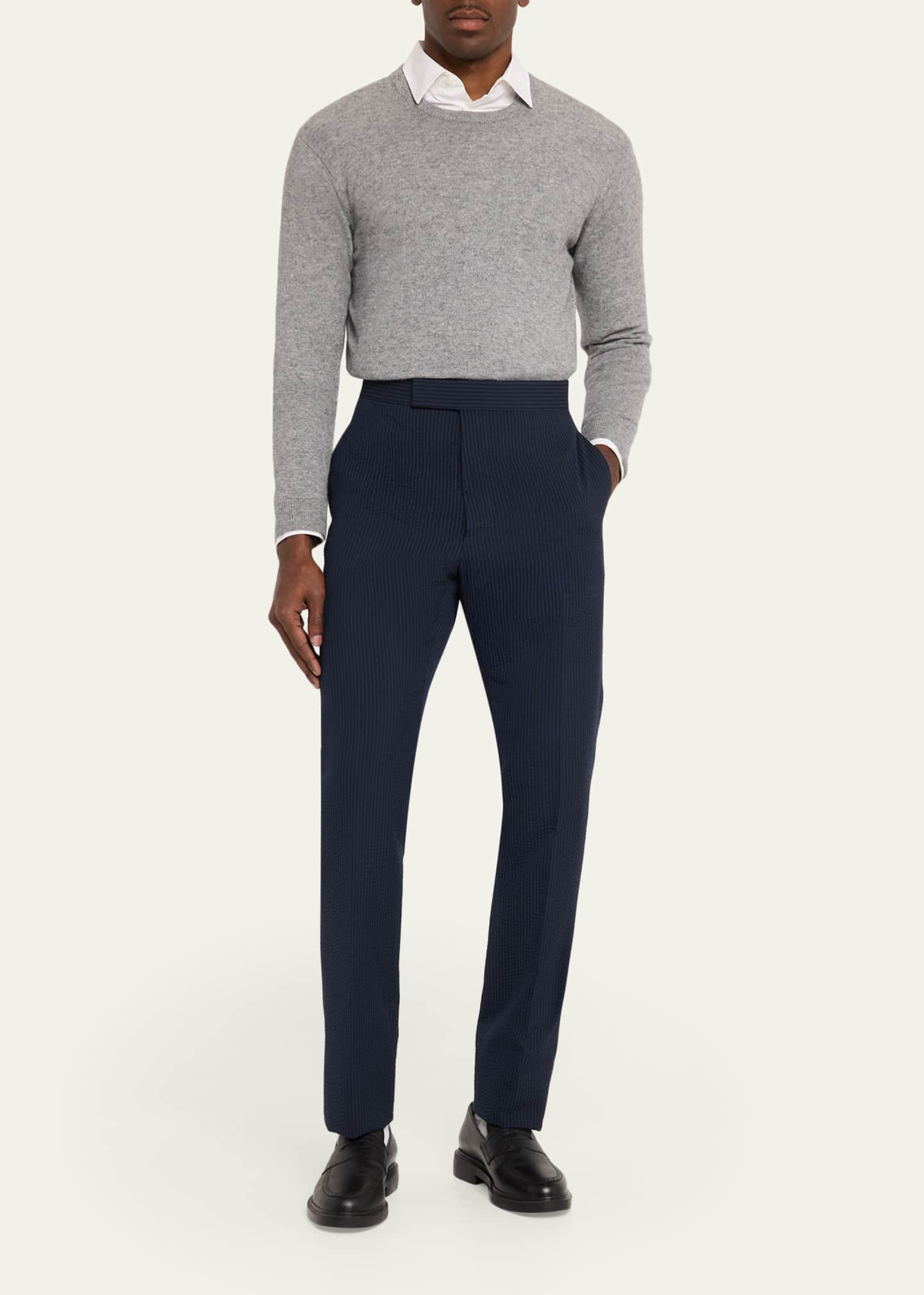 Thom Browne Stripe Cotton Tailored Pants - Bergdorf Goodman