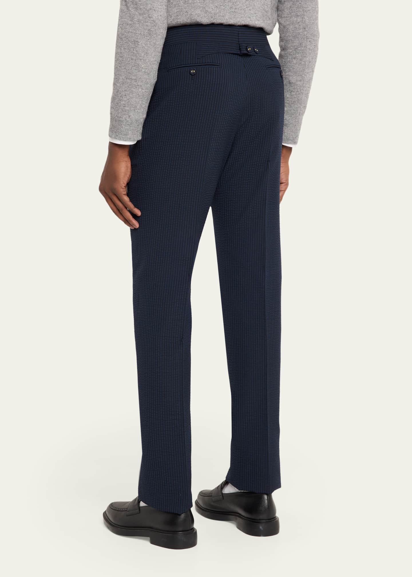 Thom Browne Stripe Cotton Tailored Pants - Bergdorf Goodman