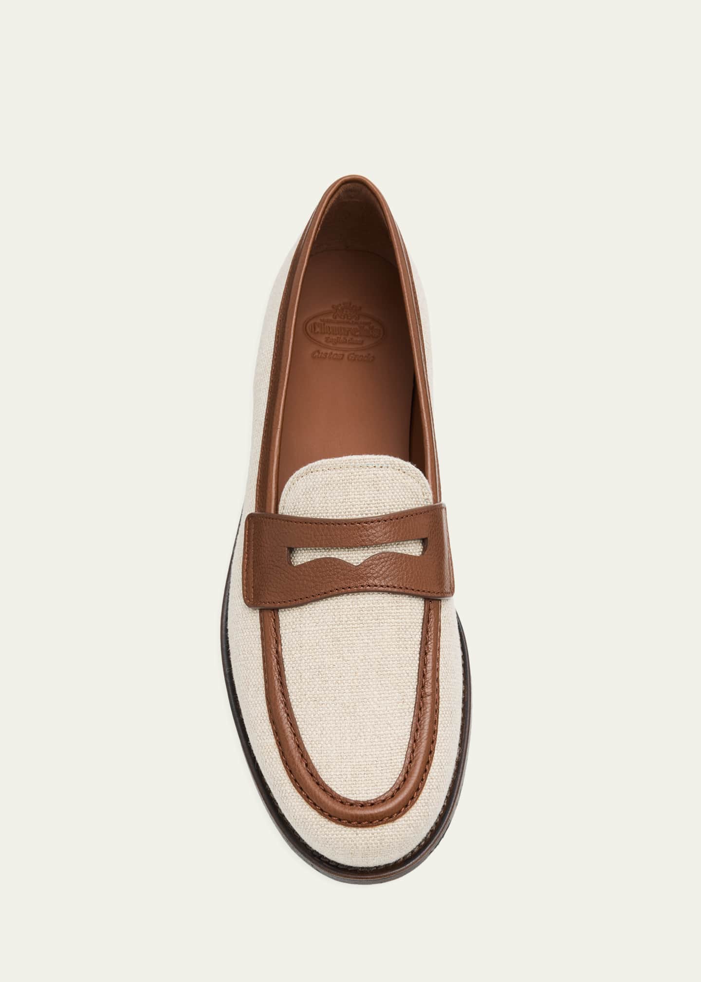 Church's Heswall 2 Leather-Trimmed Canvas Penny Loafers - Bergdorf Goodman