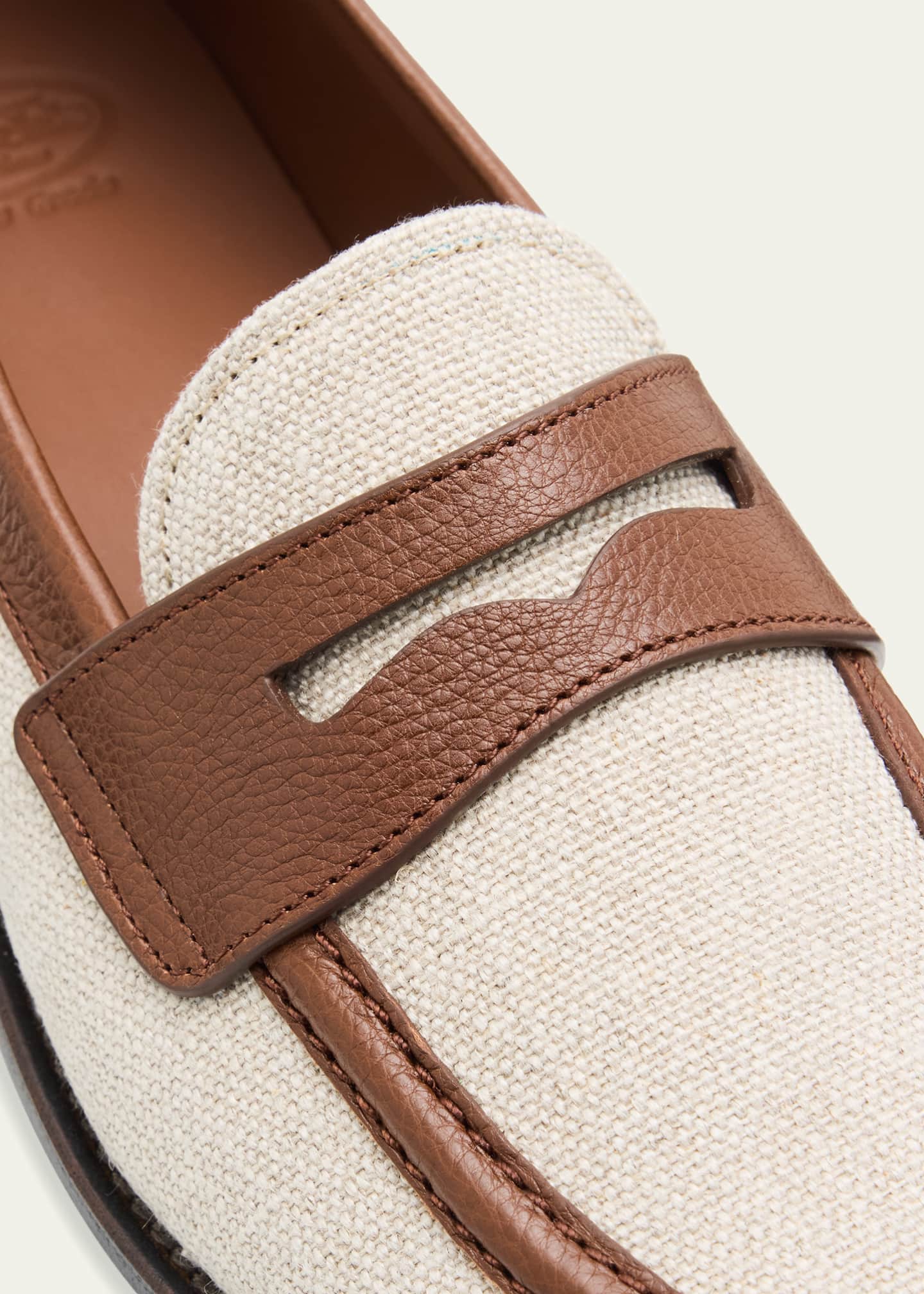 Church's Heswall 2 Leather-Trimmed Canvas Penny Loafers - Bergdorf Goodman