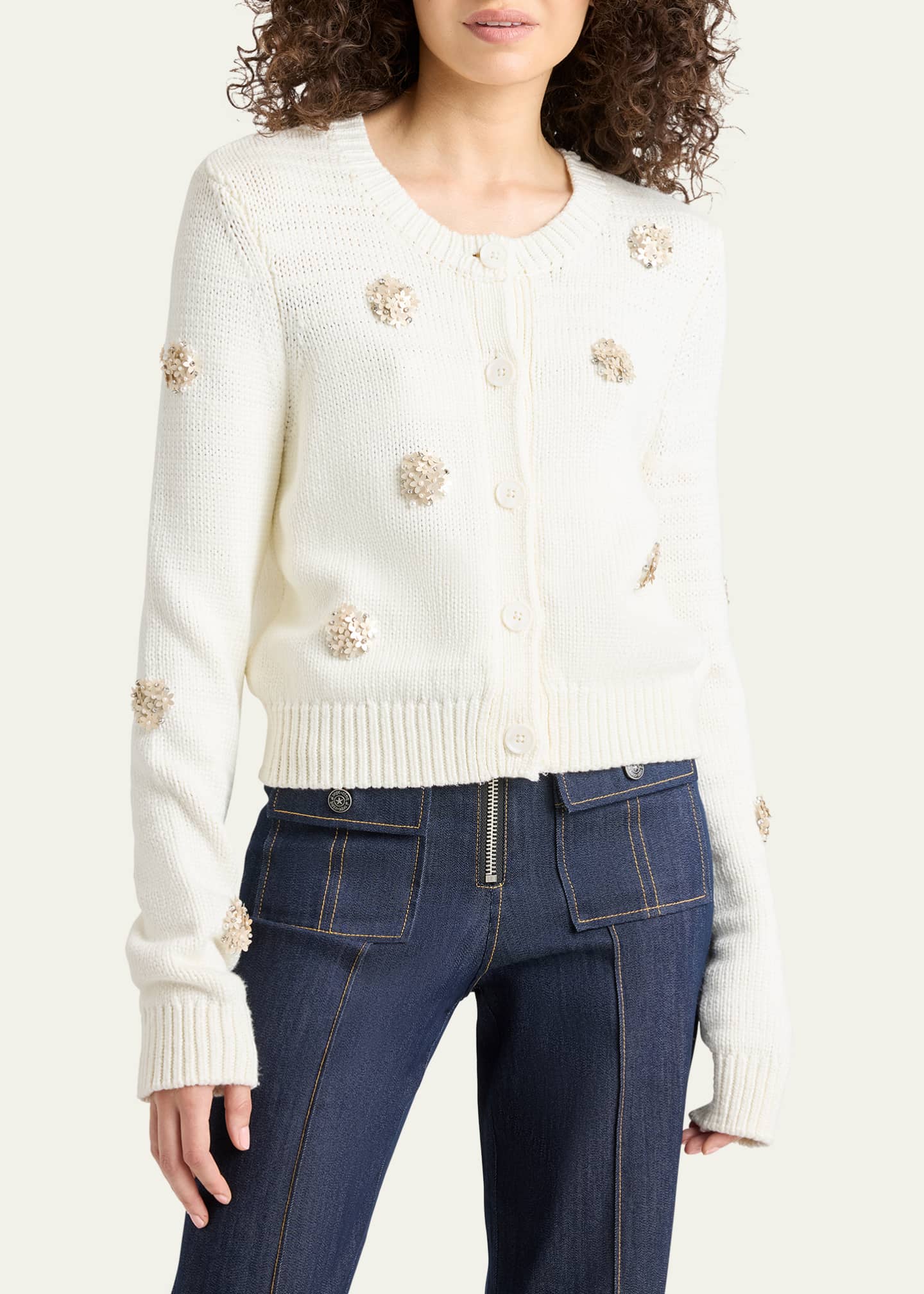Cinq a Sept Flower Dots Knit Cardigan - Bergdorf Goodman