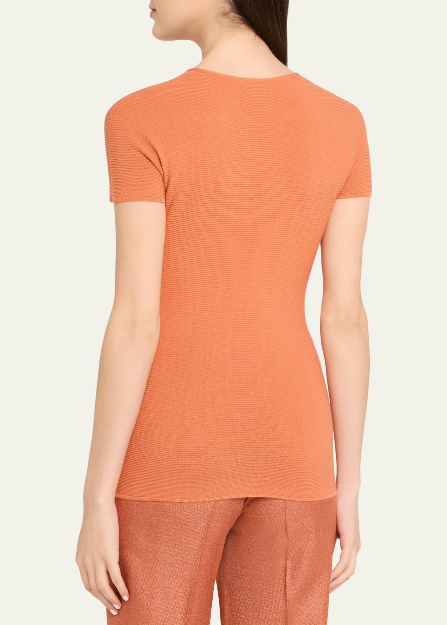 Giorgio Armani Short-Sleeve Crewneck Sweater - Bergdorf Goodman