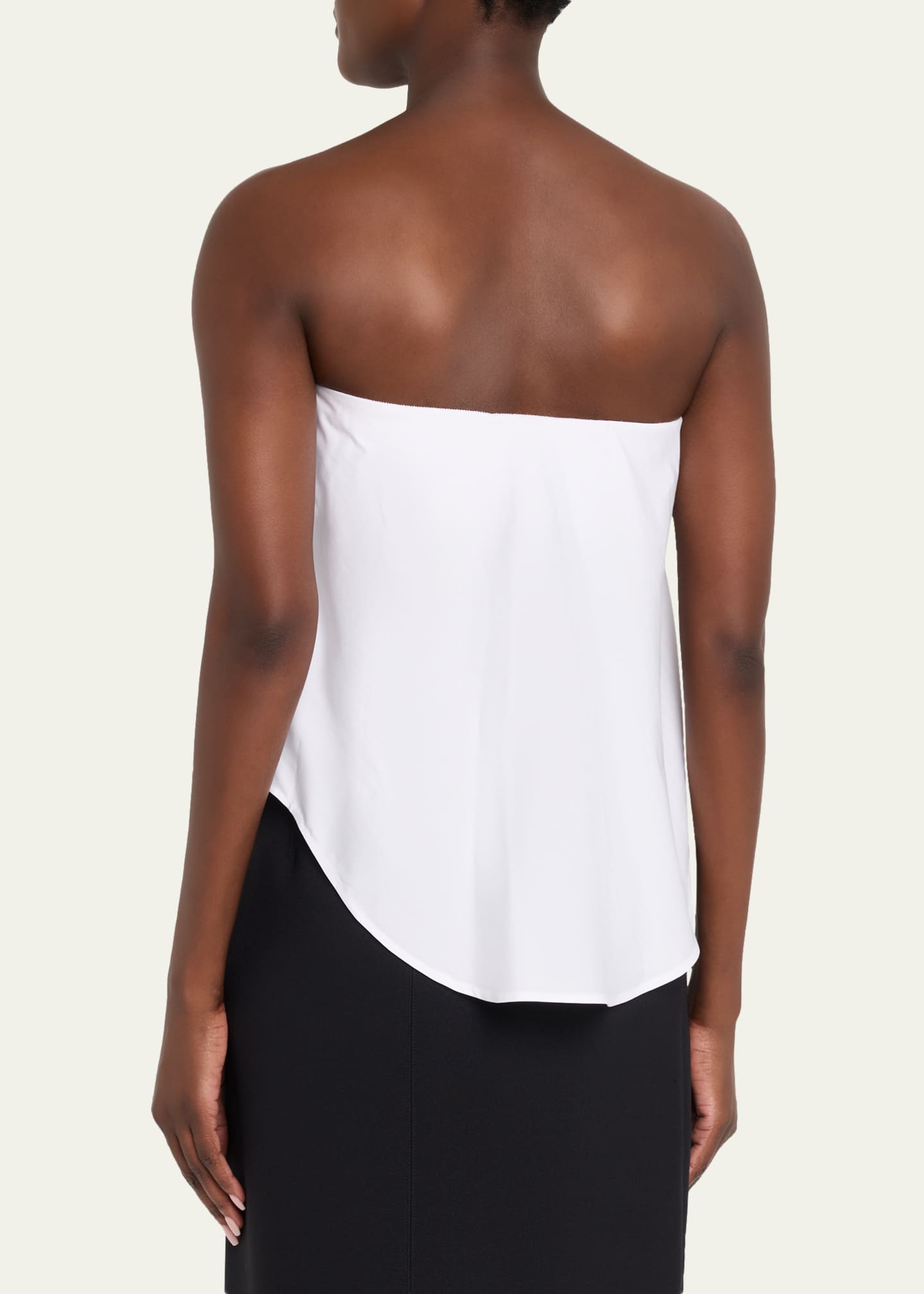 Brandon Maxwell Shea Strapless Button-Down Top - Bergdorf Goodman