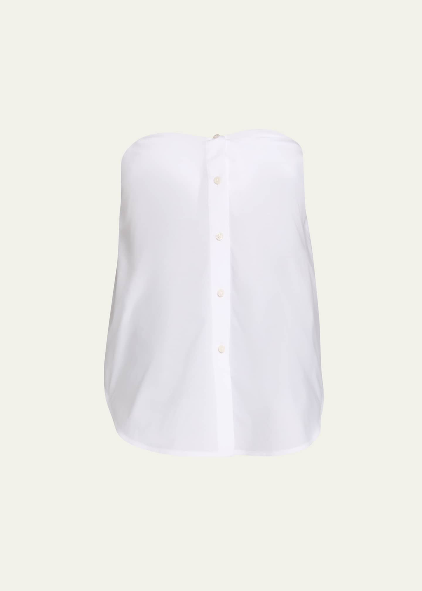 Brandon Maxwell Shea Strapless Button-Down Top - Bergdorf Goodman