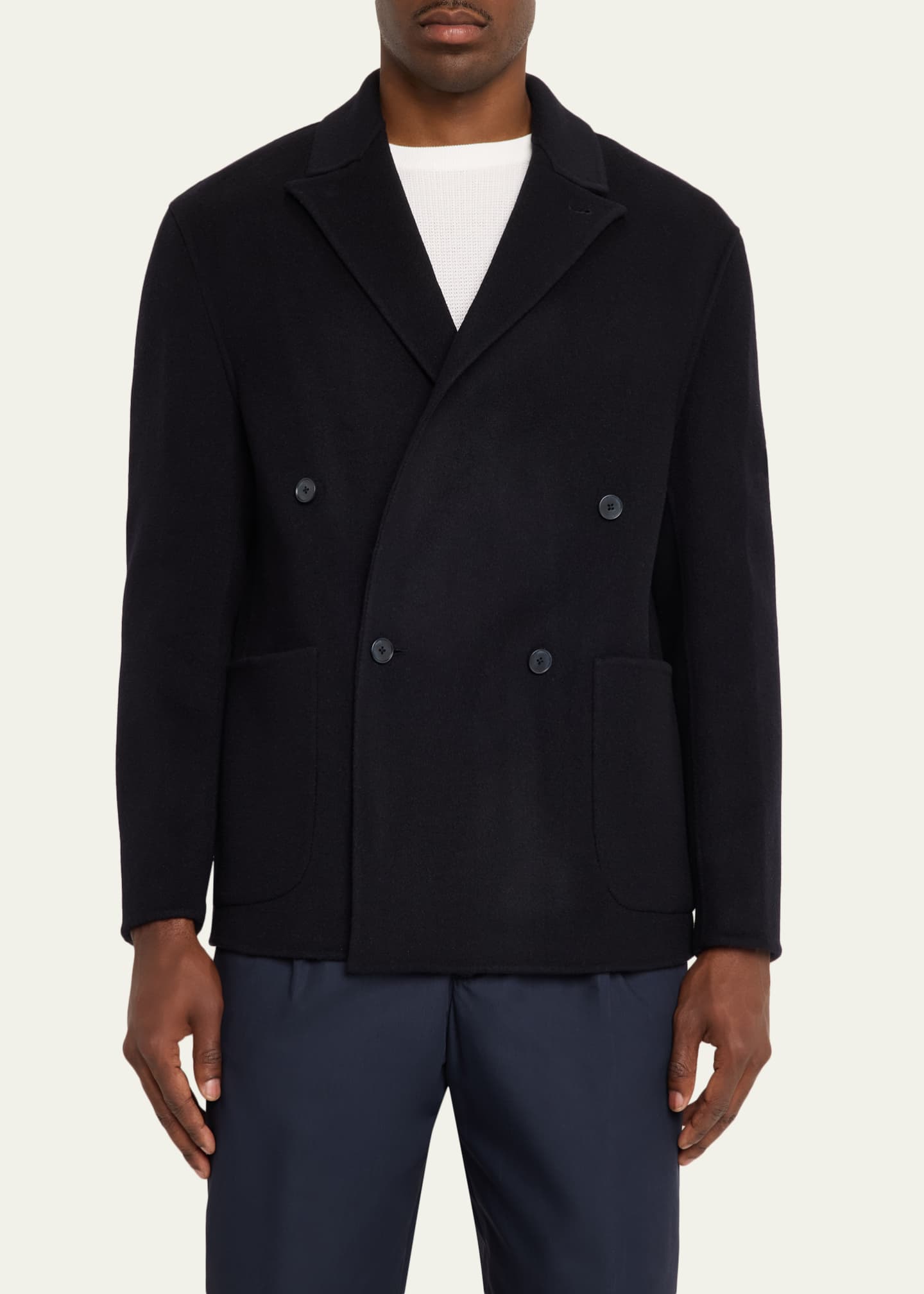Officine Generale Men's Dark Navy Double-Breasted Wool Maxwell Sport ...