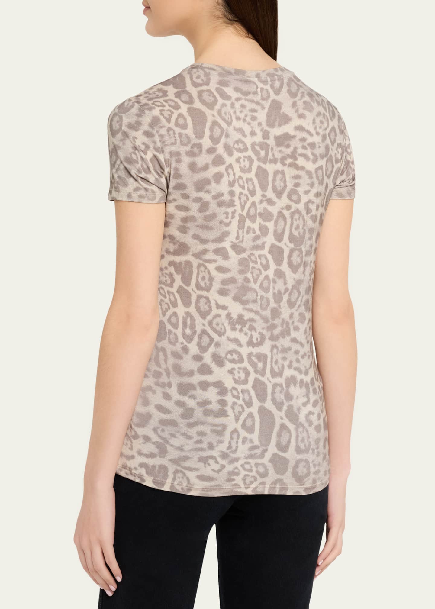 L'Agence Ressi Short-Sleeve Leopard Tee - Bergdorf Goodman