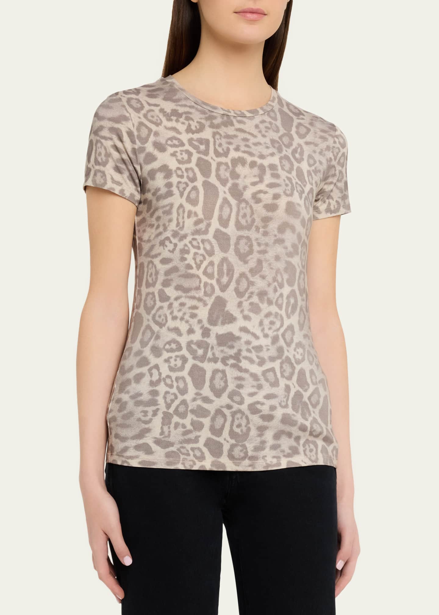 L'Agence Ressi Short-Sleeve Leopard Tee - Bergdorf Goodman