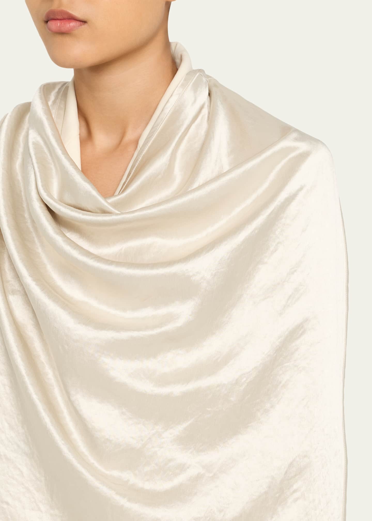 MARIA MCMANUS Draped Satin Cloak Double-Breasted Blazer - Bergdorf Goodman