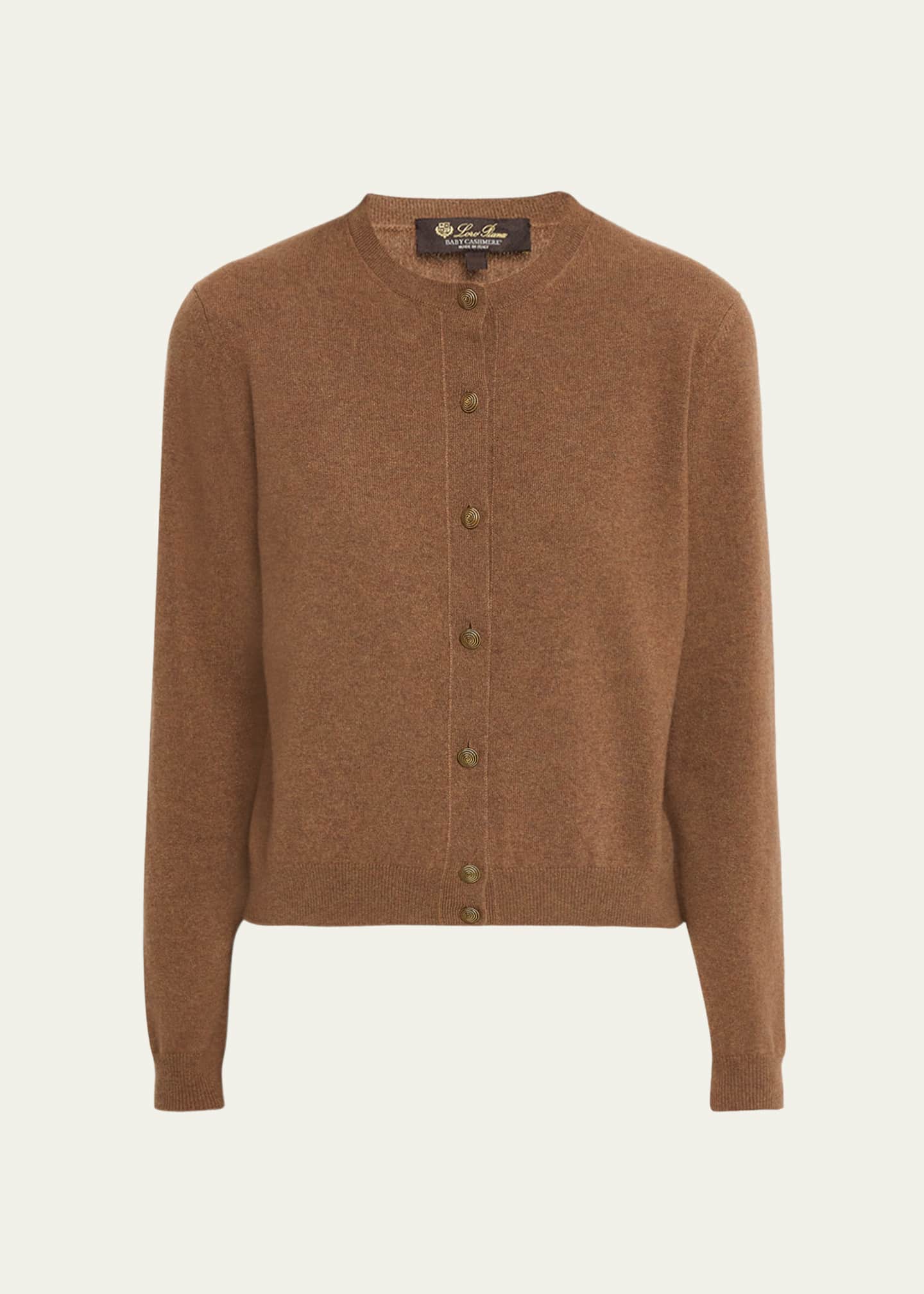Loro Piana Classic Baby Cashmere Crewneck Cardigan - Bergdorf Goodman