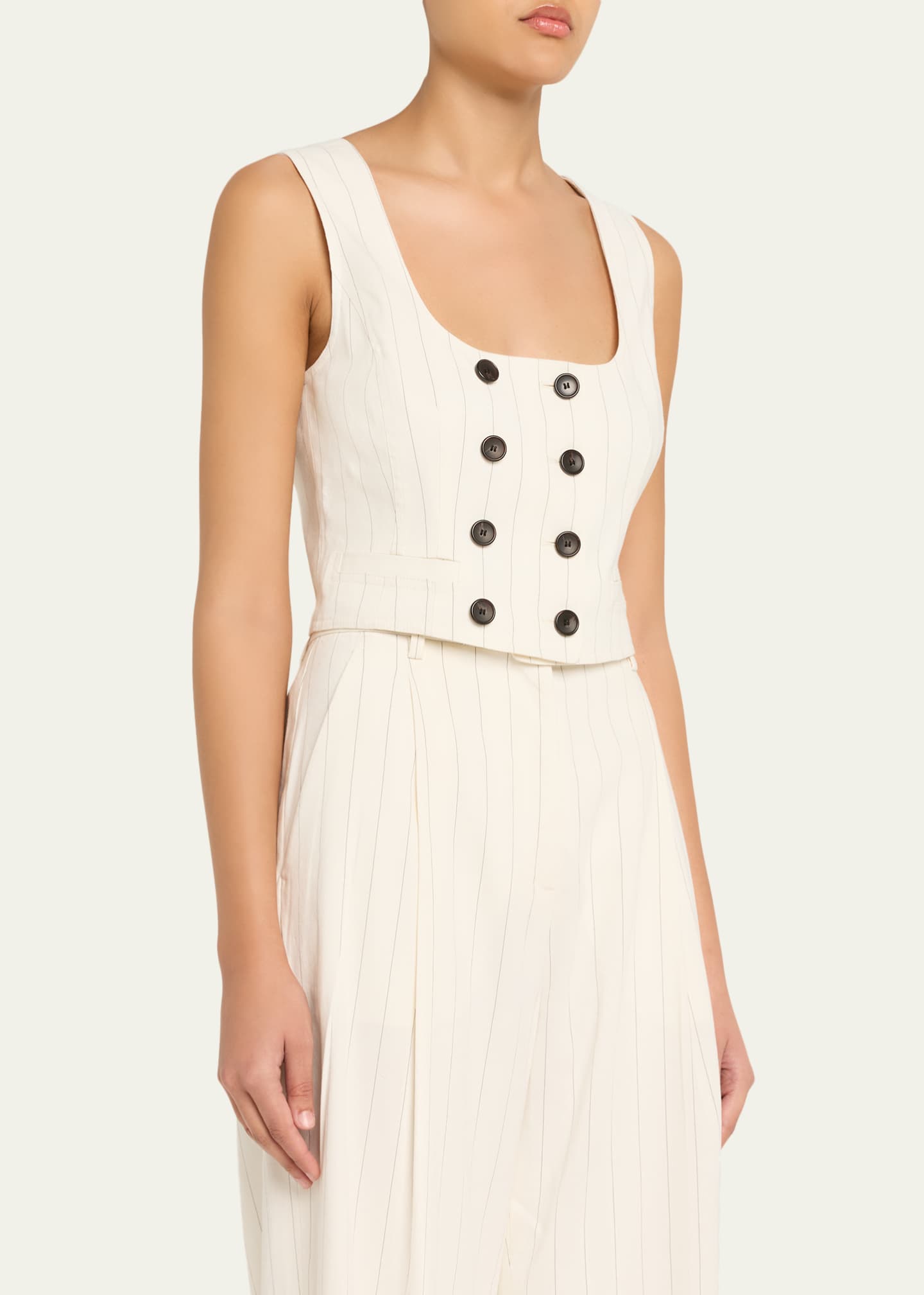 A.L.C. Darcy Pinstripe Cropped Vest - Bergdorf Goodman
