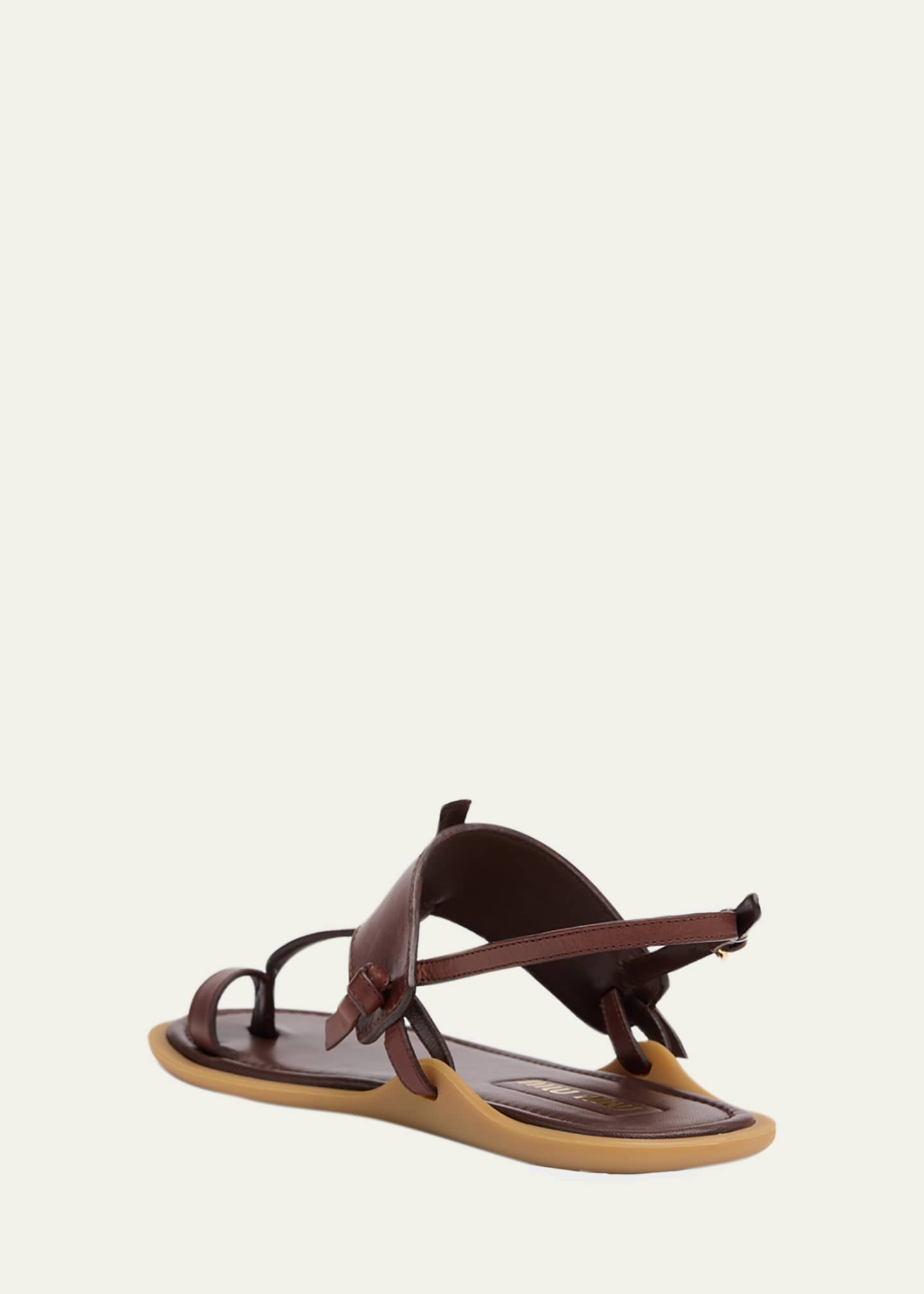 Miu Miu Infradito Knotted Leather Toe-Ring Sandals - Bergdorf Goodman