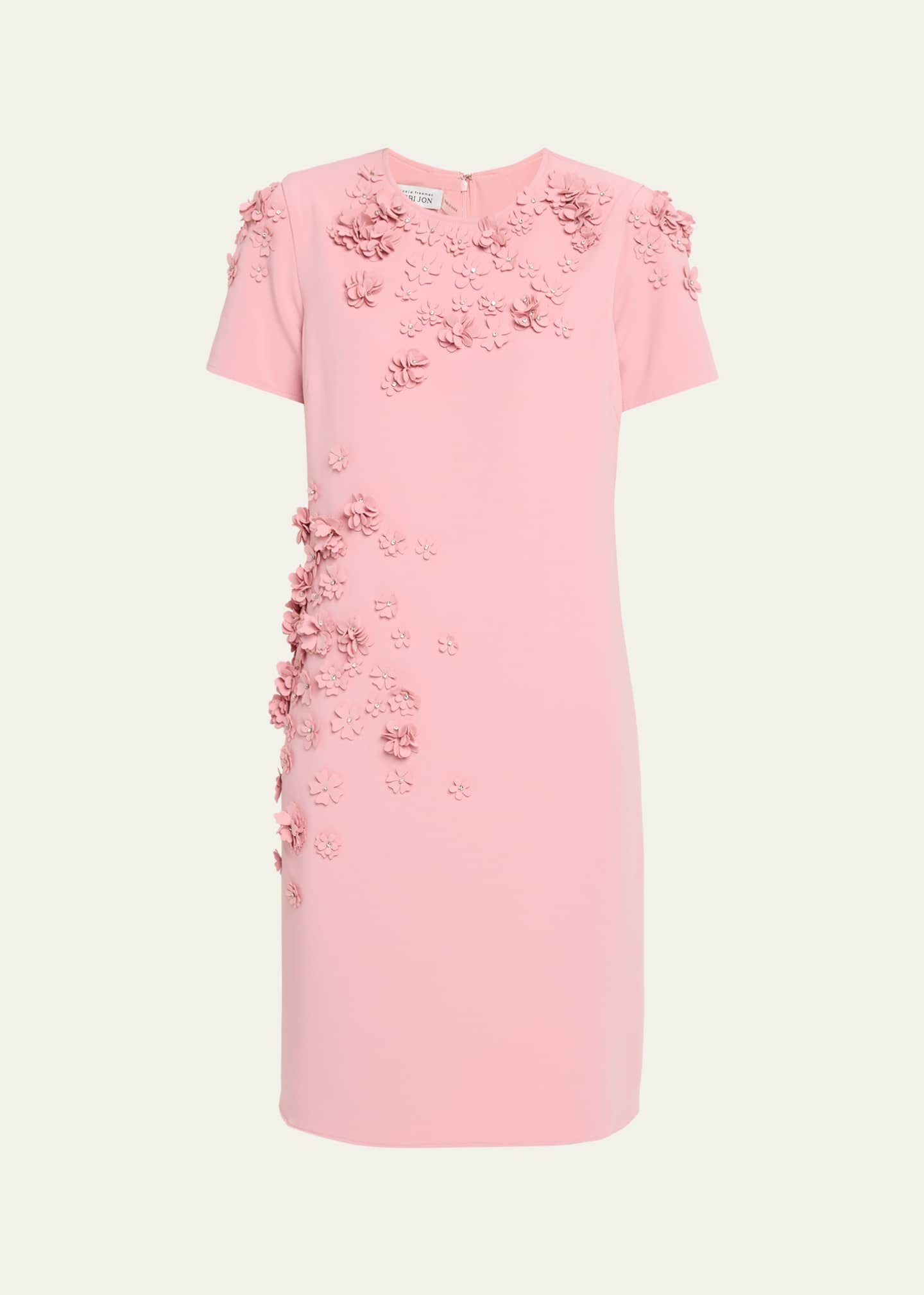 Rickie Freeman for Teri Jon Floral Applique Crepe Dress - Bergdorf Goodman