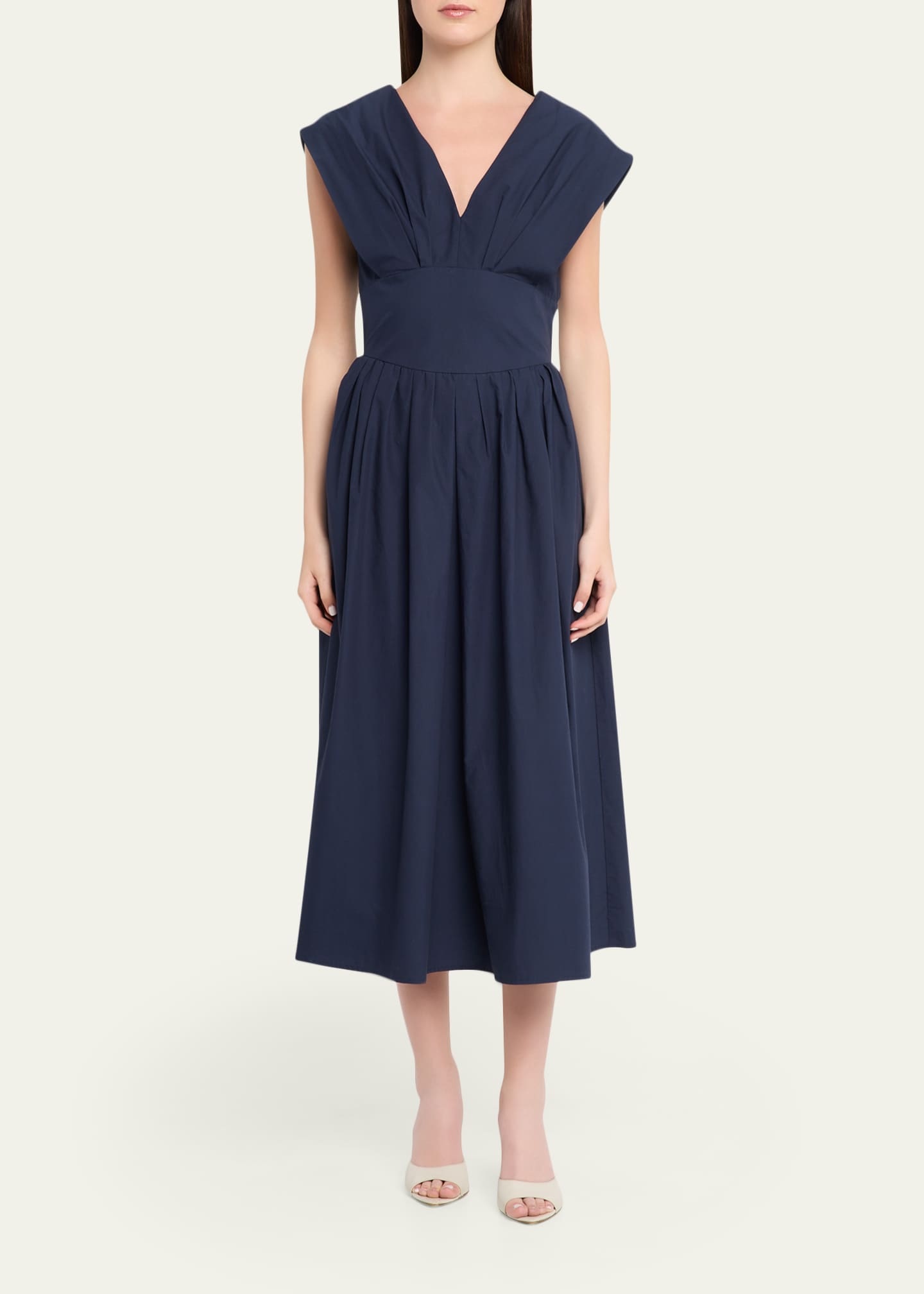 Rosie Assoulin In Full Bloom Pleated Taffeta Midi Dress - Bergdorf Goodman