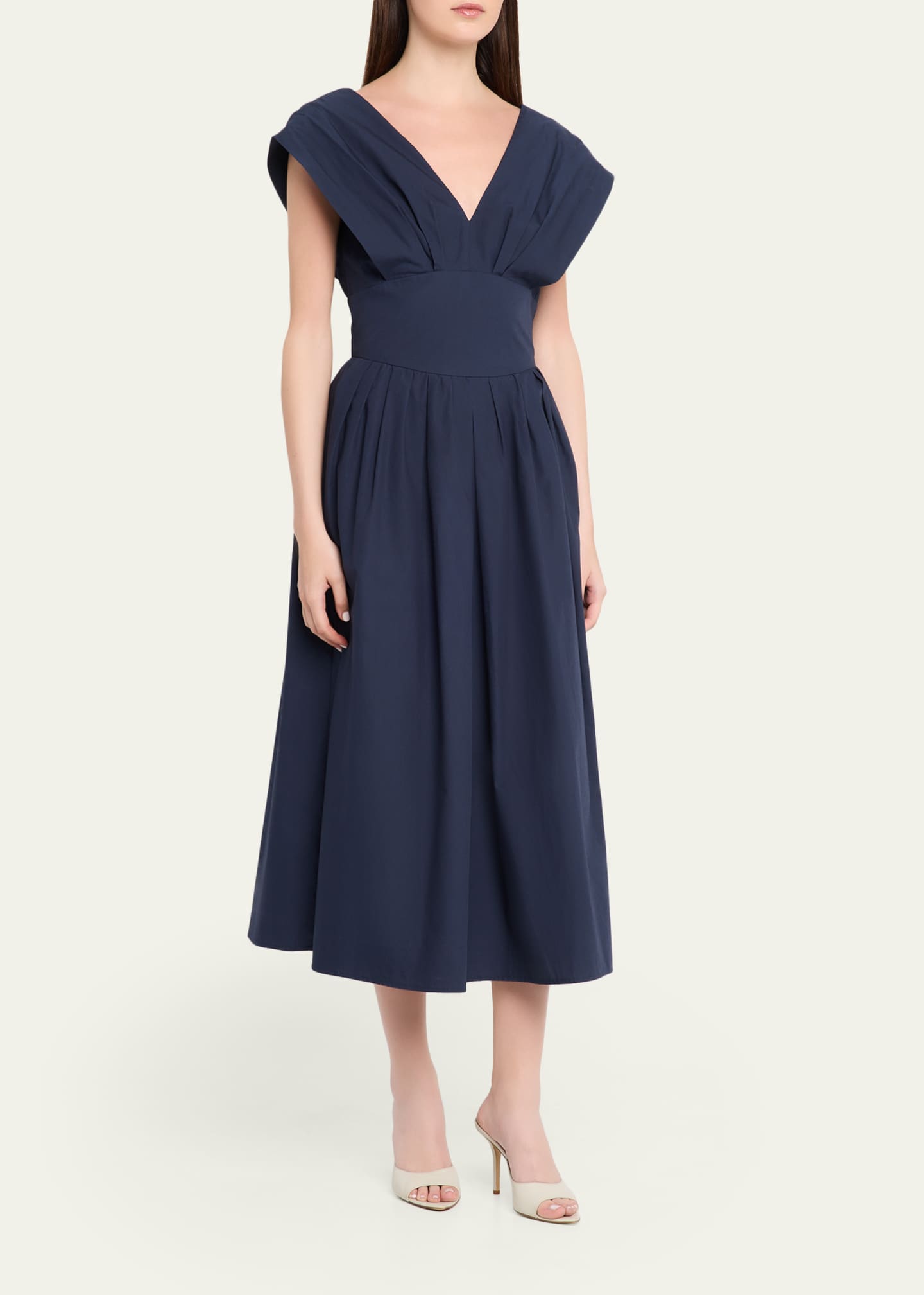 Rosie Assoulin In Full Bloom Pleated Taffeta Midi Dress - Bergdorf Goodman