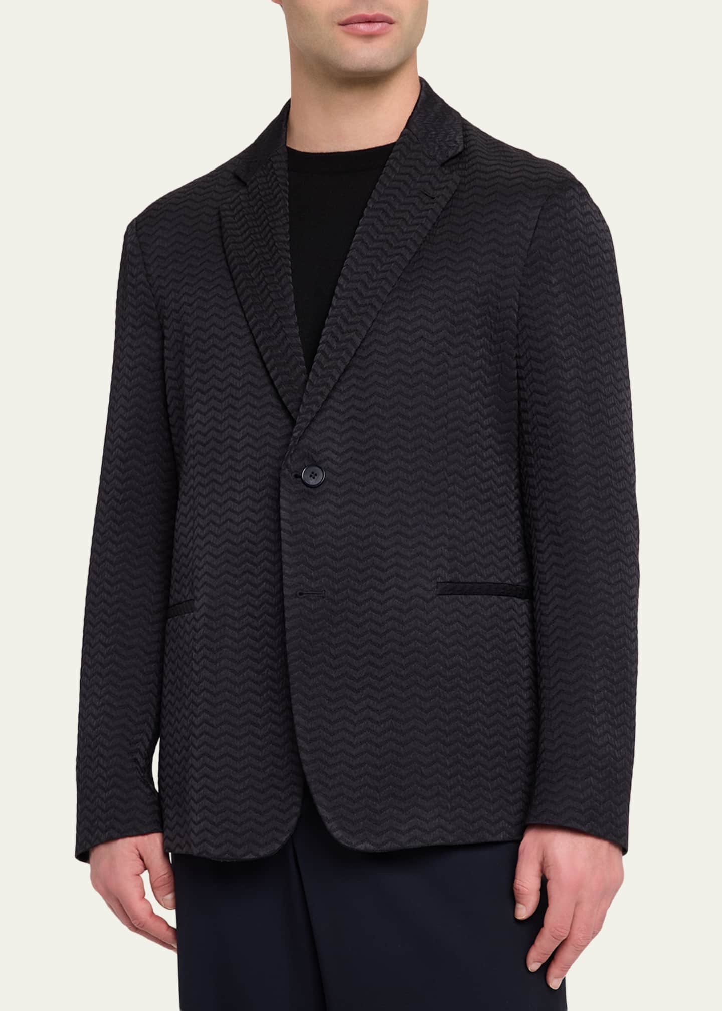 Giorgio Armani Men's Chevron Silk and Wool Sport Coat - Bergdorf Goodman