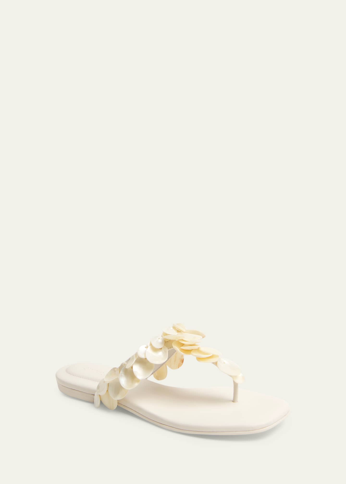 SIMKHAI Elin Shell Leather Thong Sandals - Bergdorf Goodman