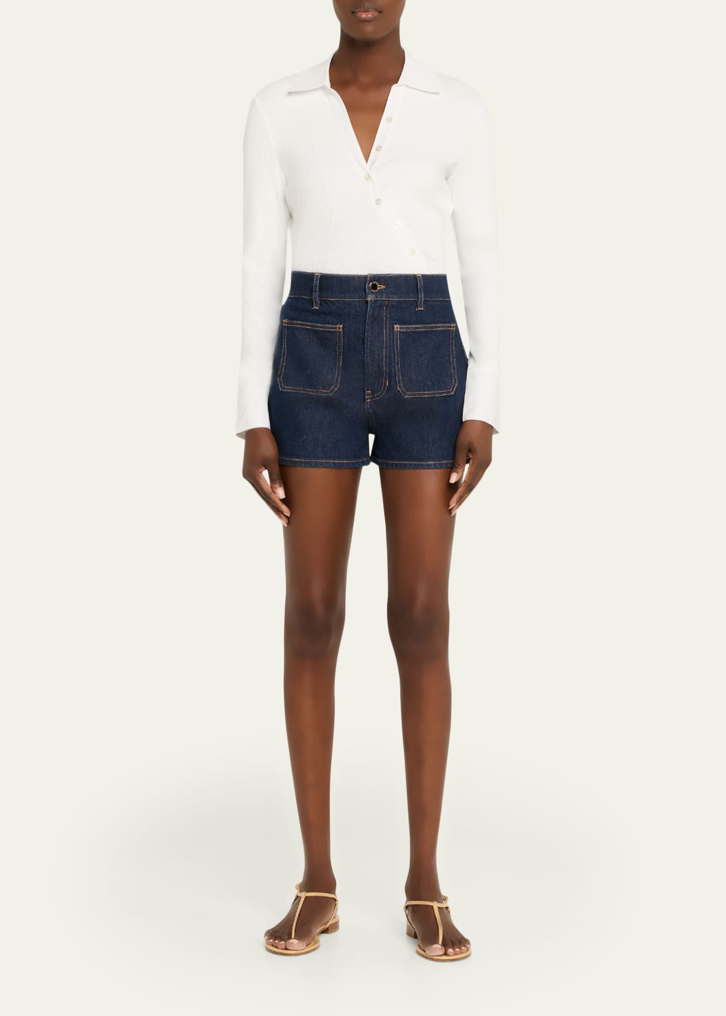 Veronica Beard Brenner Long-Sleeve Asymmetric Button Top - Bergdorf Goodman