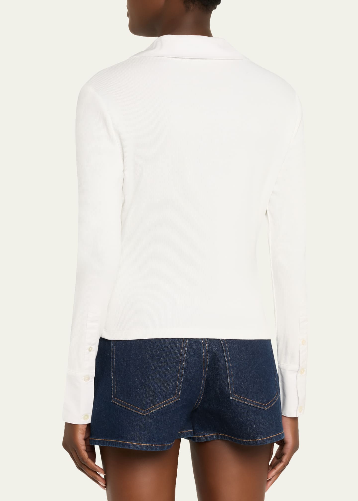 Veronica Beard Brenner Long-Sleeve Asymmetric Button Top - Bergdorf Goodman