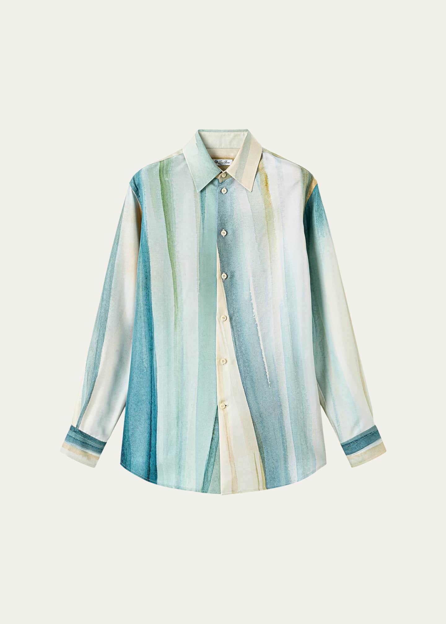 Loro Piana Thea Abstract-Print Silk Button-Down Shirt - Bergdorf Goodman