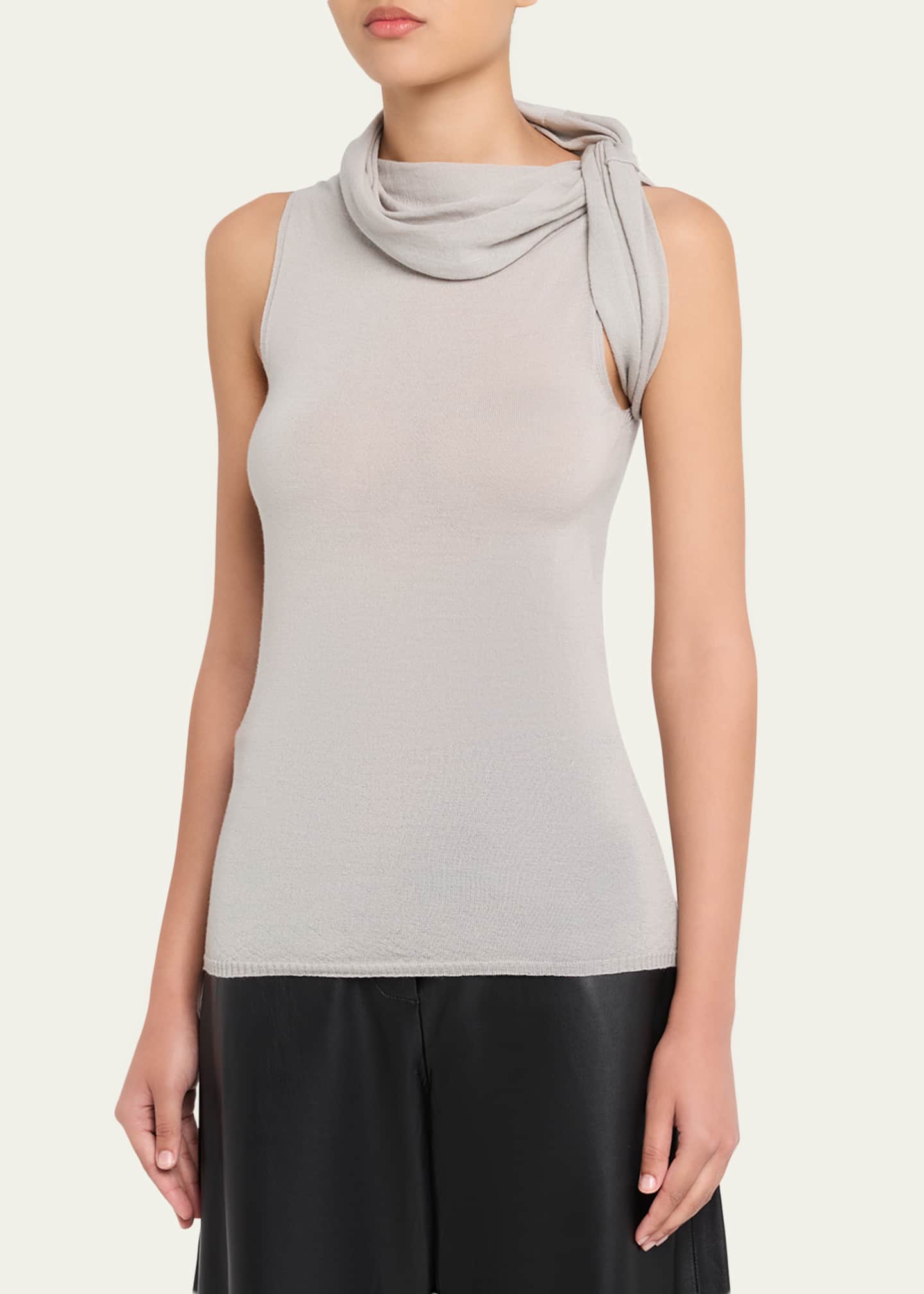 Rick Owens Twisted Cowl-Neck Sleeveless Top - Bergdorf Goodman