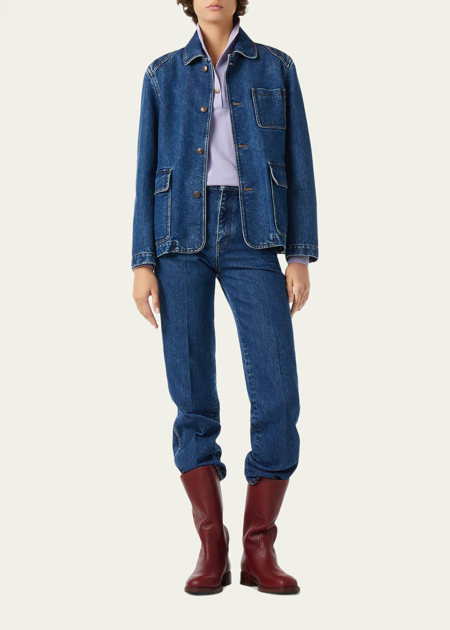 Loro Piana Nichi Denim Silk Jacket - Bergdorf Goodman