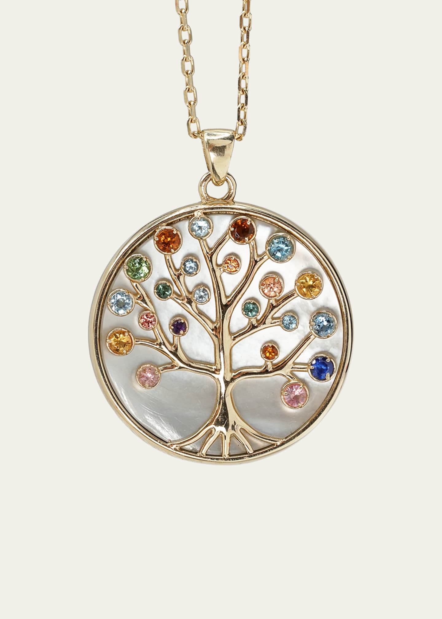 Procaccia Jewelry 18K Yellow Gold Tree of Life Medallion Necklace ...