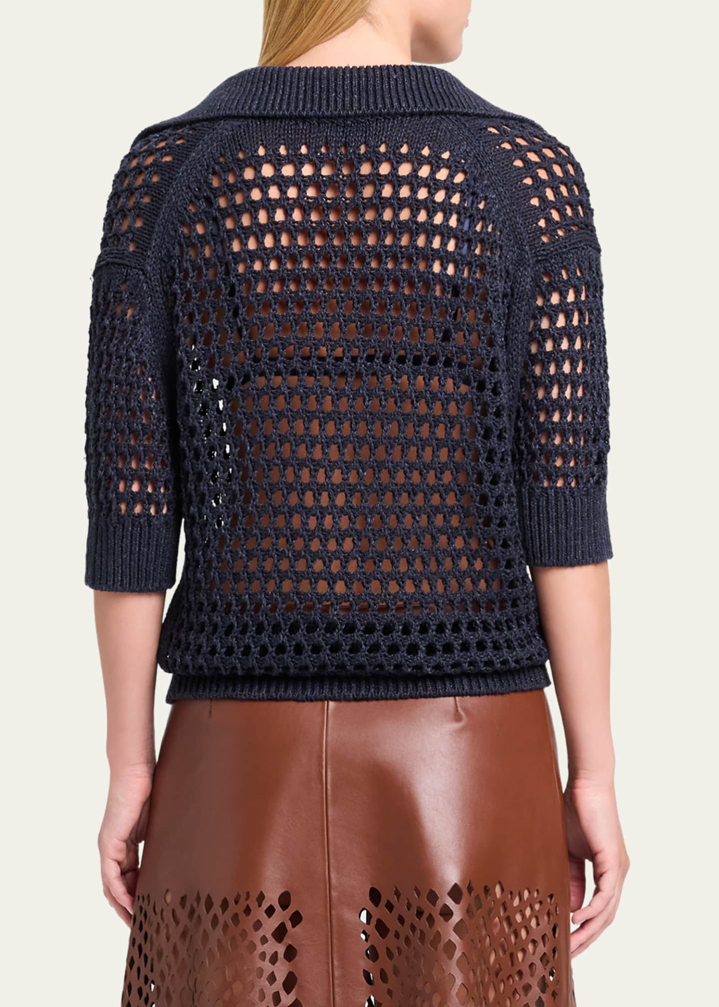 TWP Unspoken Truth Open-Knit Polo - Bergdorf Goodman