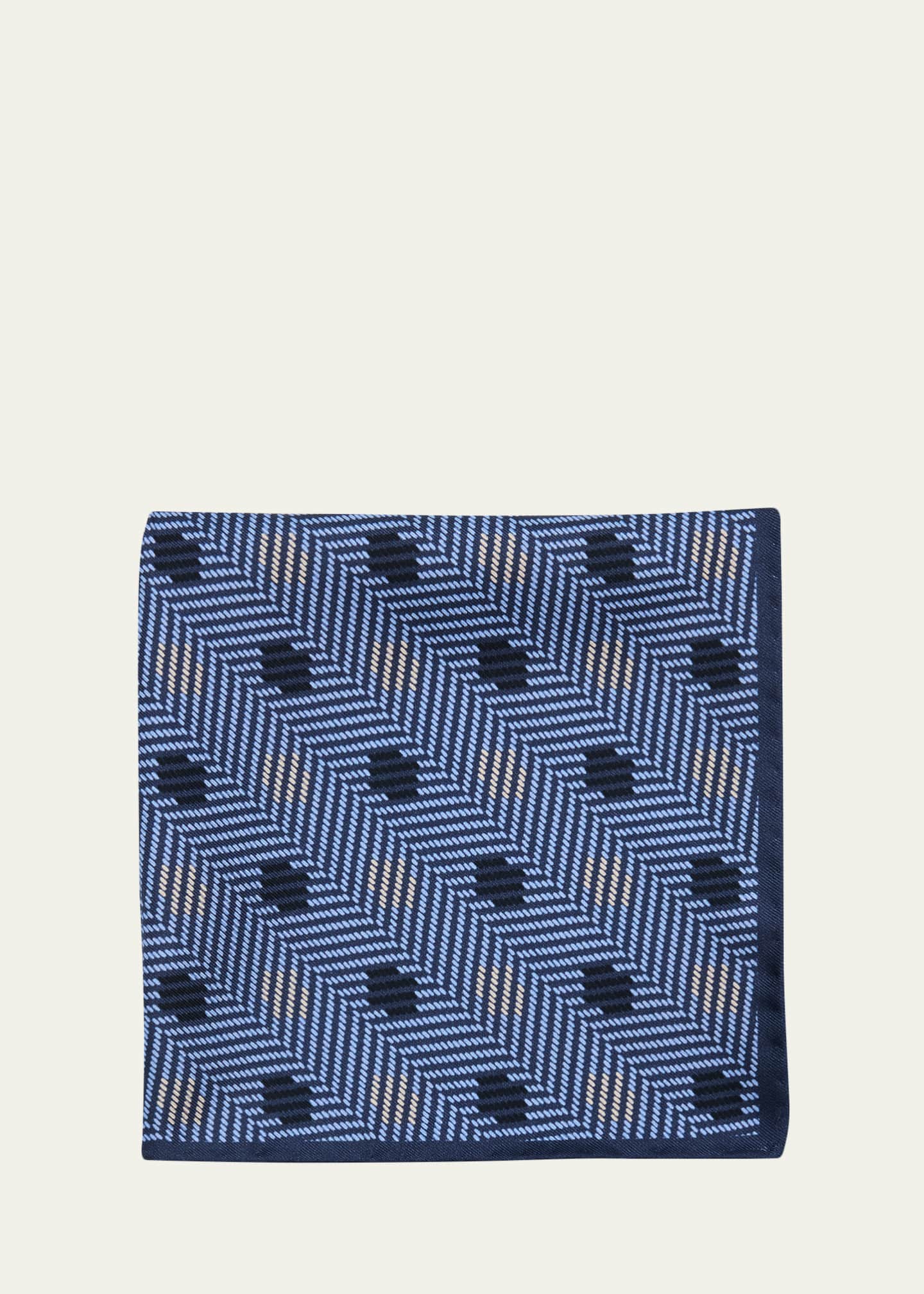 Giorgio Armani Men's Dotted Herringbone Silk Handkerchief - Bergdorf ...