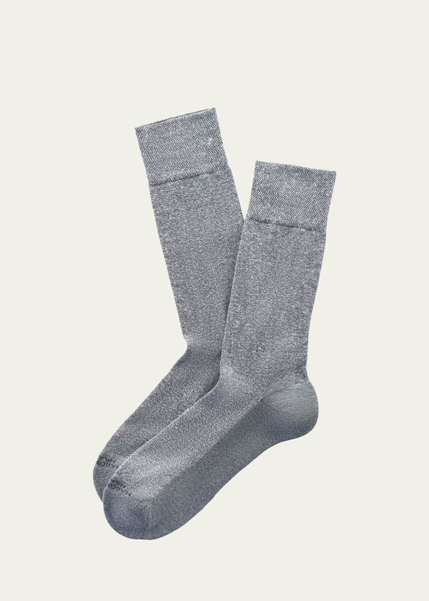 Marcoliani Men's Linen Blend Crew Socks - Bergdorf Goodman