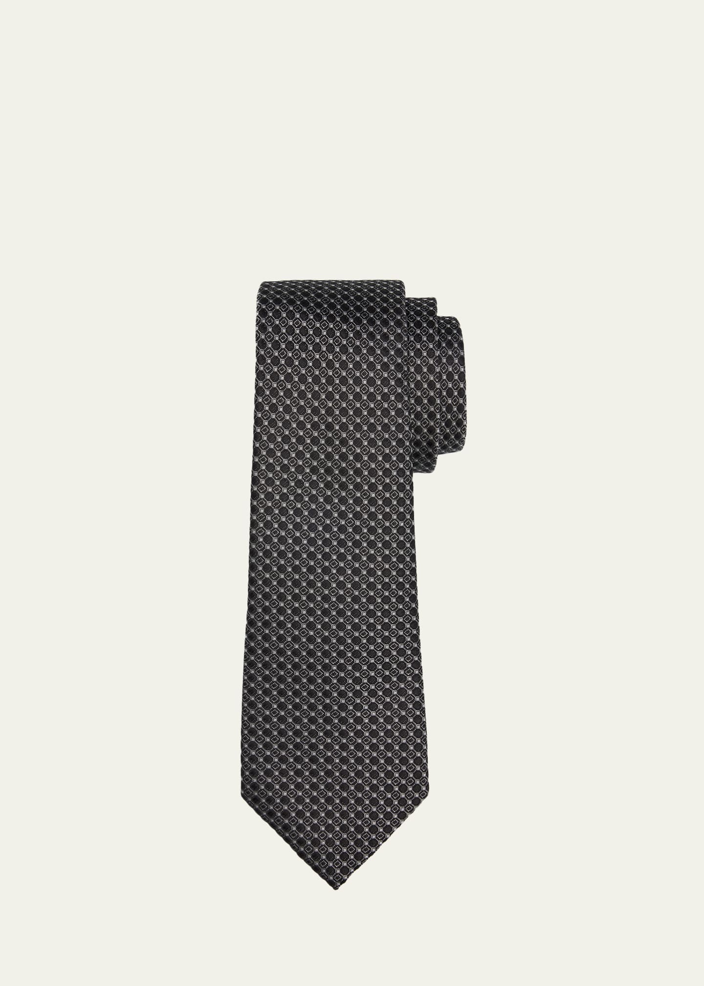 Giorgio Armani Men's Woven Micro-Geometric Circle Silk Tie - Bergdorf ...