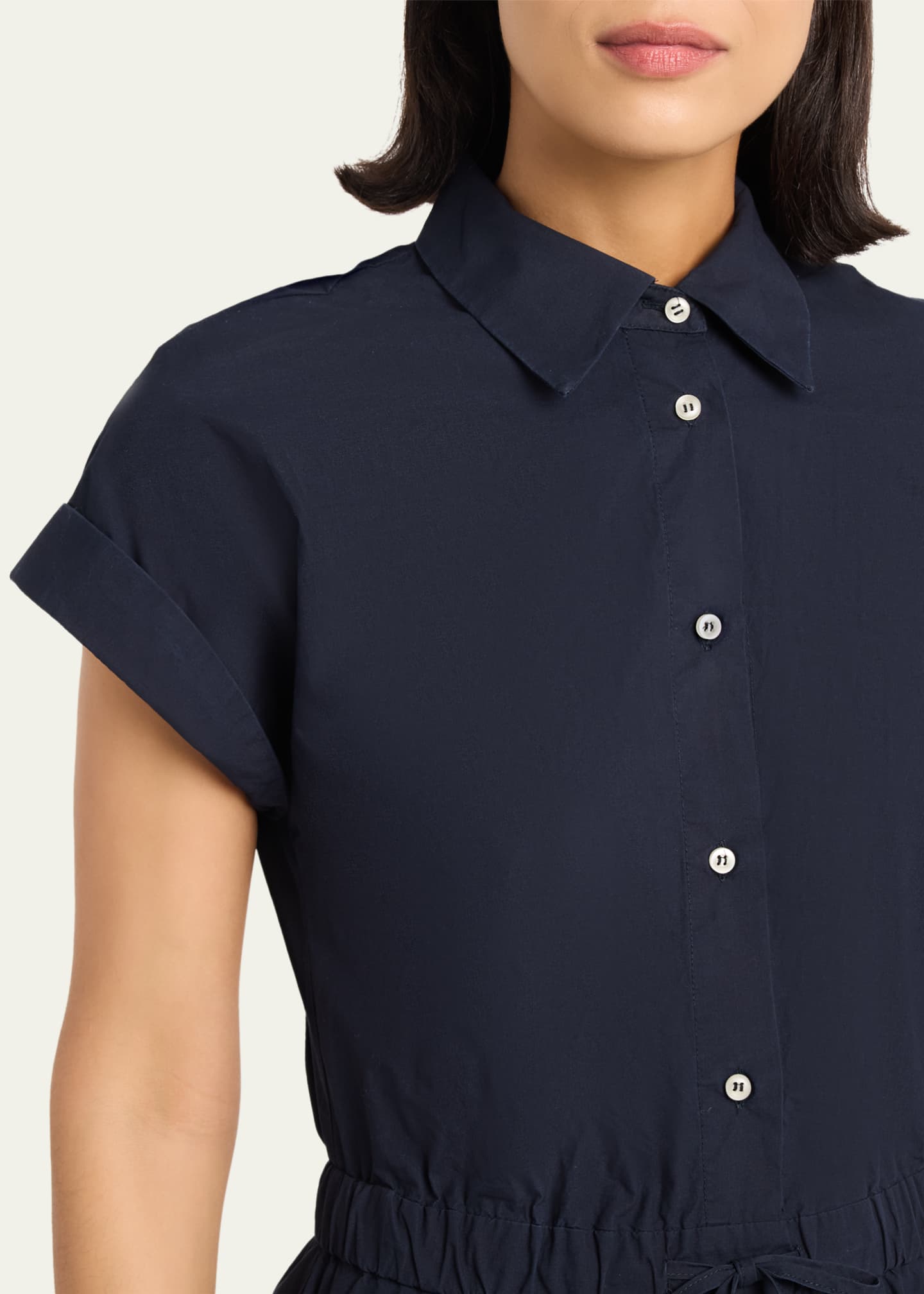 Officine Generale Anae Short-Sleeve Cotton Voile Mini Dress - Bergdorf ...