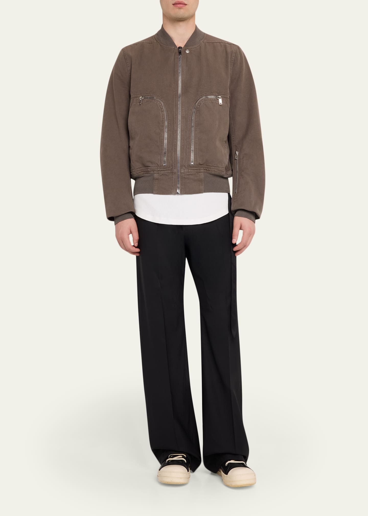 Rick Owens Men's Geth Paper Wool Wide-Leg Jeans - Bergdorf Goodman