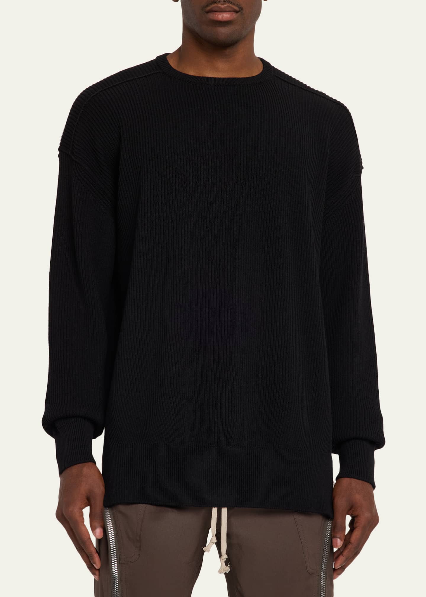 Rick Owens Men's Fisherman Knit Wool Sweater - Bergdorf Goodman