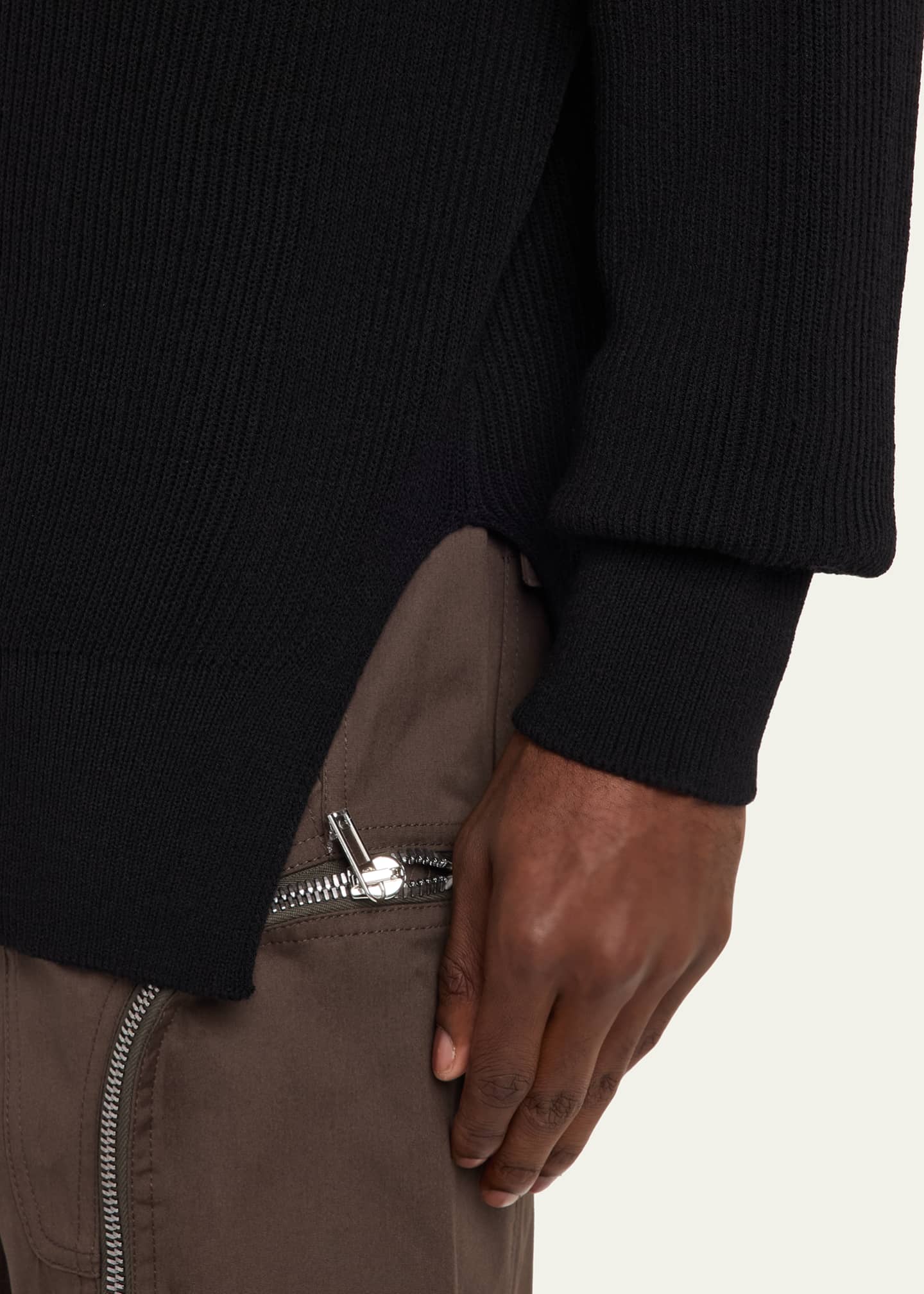 Rick Owens Men's Fisherman Knit Wool Sweater - Bergdorf Goodman