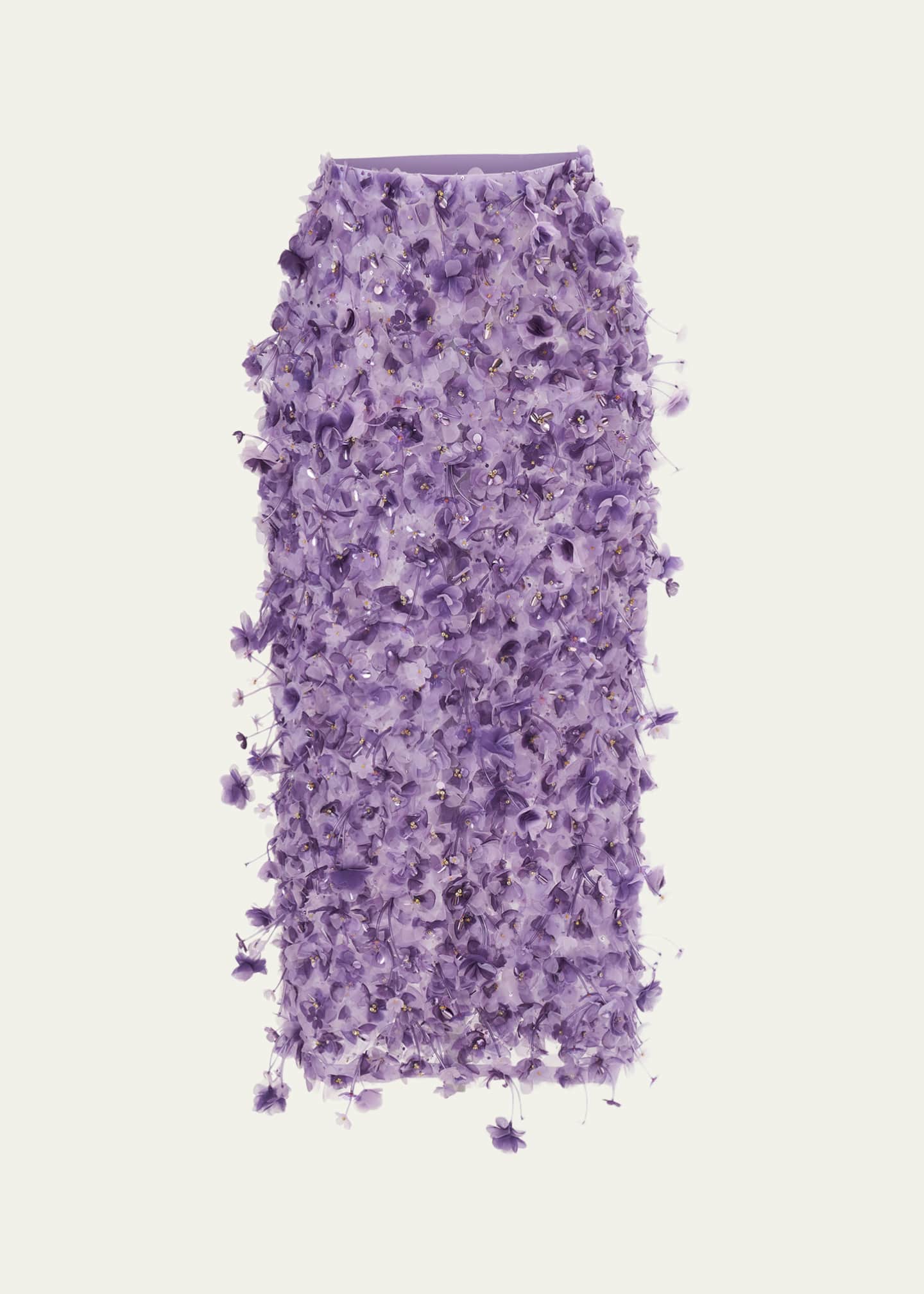 Carolina Herrera 3D Floral Embellished Pencil Skirt - Bergdorf Goodman