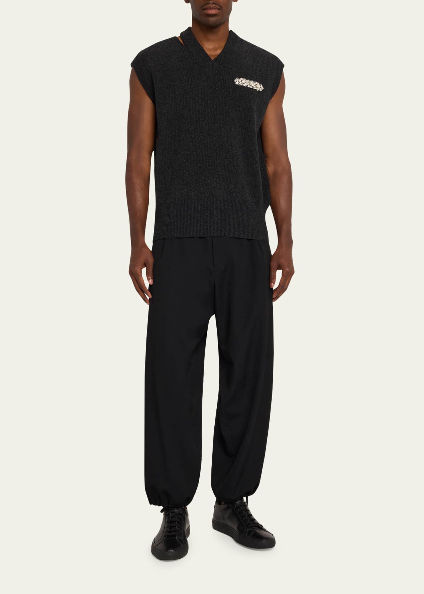 Simone Rocha Men's Embellished Merino Seam Bite Vest - Bergdorf Goodman