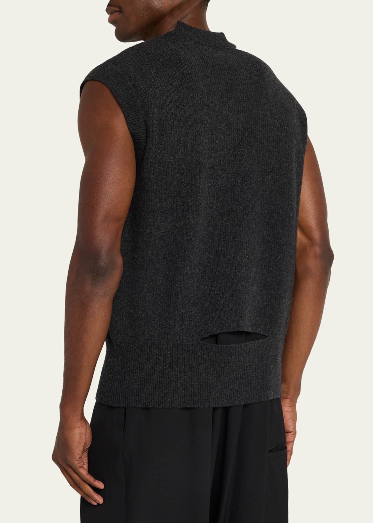 Simone Rocha Men's Embellished Merino Seam Bite Vest - Bergdorf Goodman