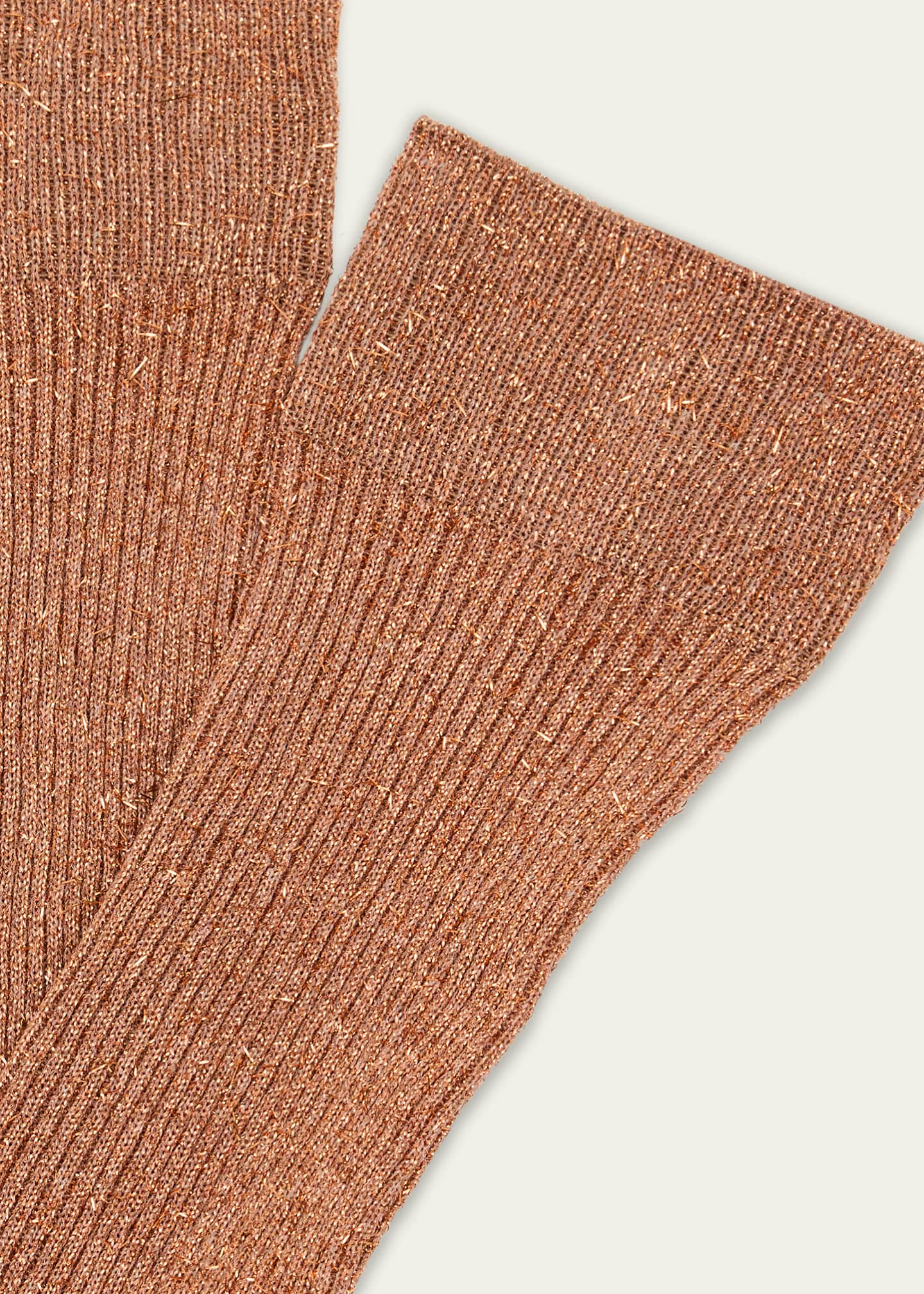 Maria La Rosa Shimmer Rib Knit Mid-Calf Socks - Bergdorf Goodman